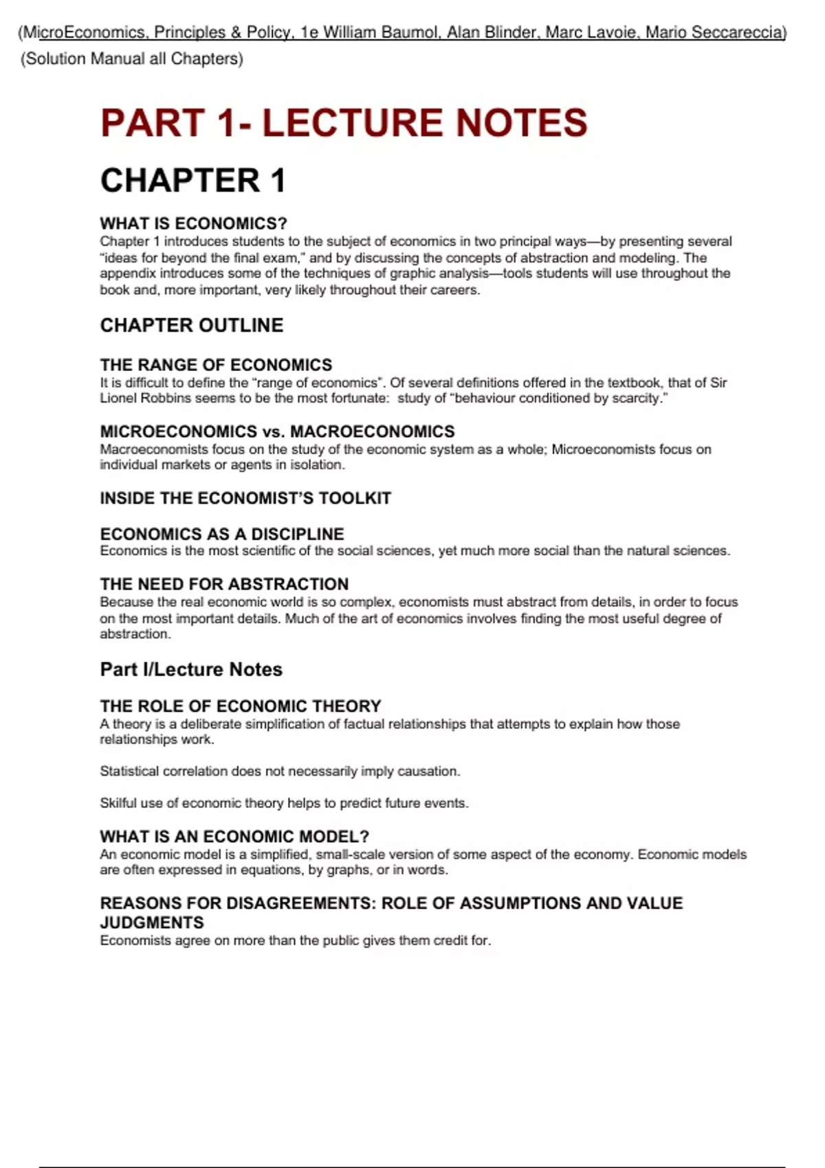 MicroEconomics, Principles & Policy, 1e William Baumol, Alan Blinder ...