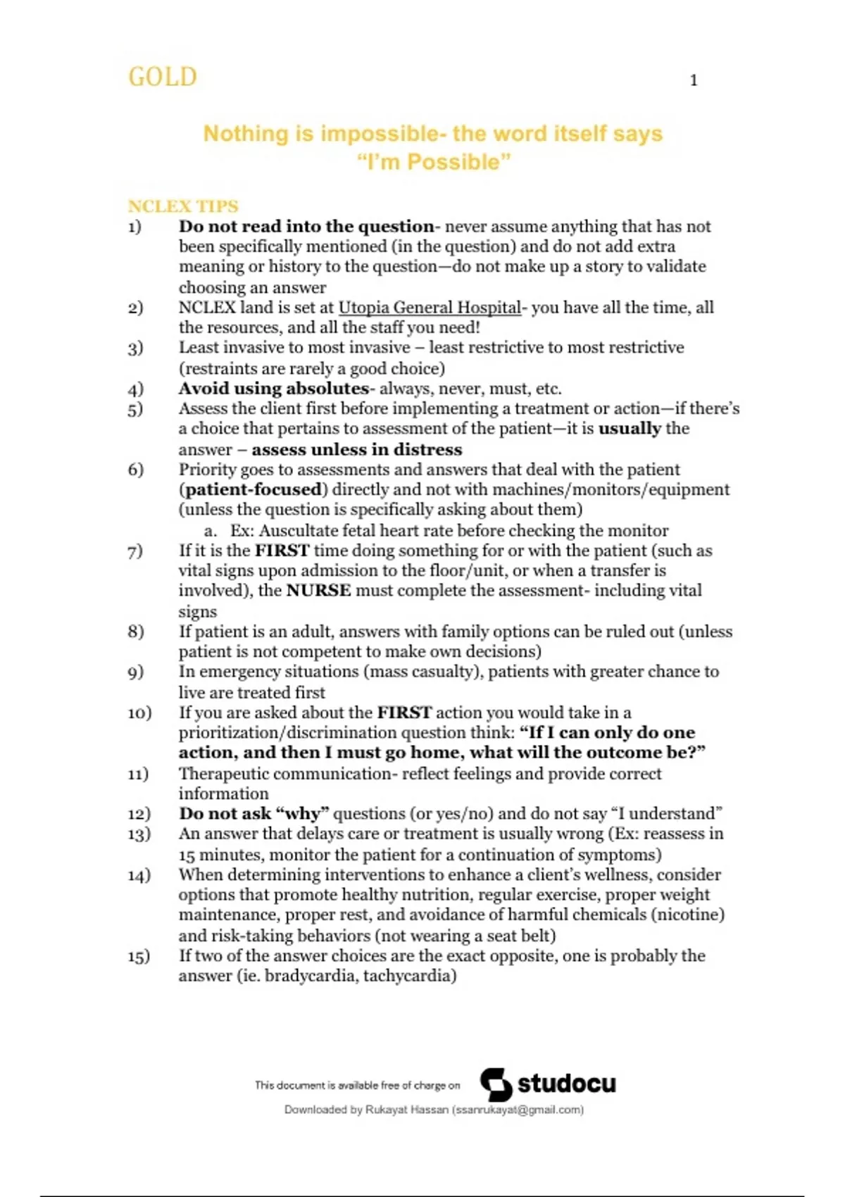 Mark Klimek Nclexgold - Lecture notes 1-12 - mark-klimek-nclexgold ...