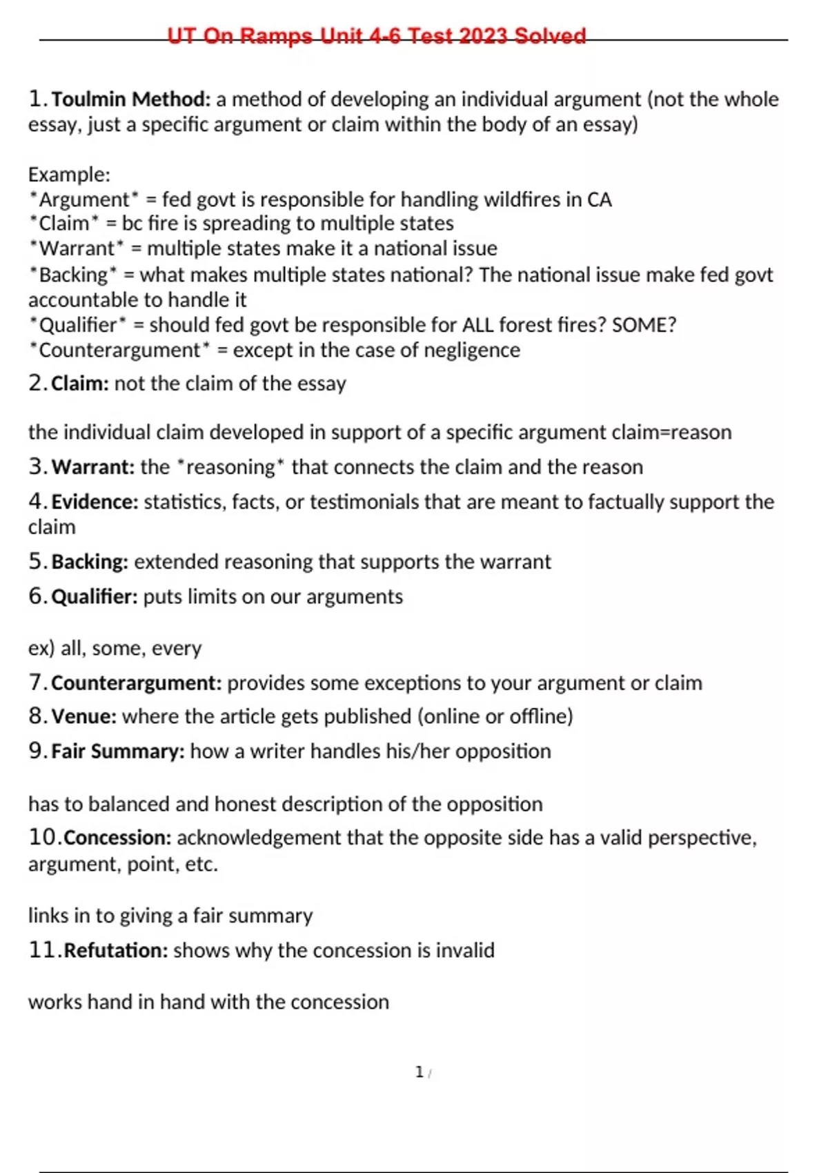 UT On Ramps Unit 4-6 Test 2023 Solved - Ramp - Stuvia US