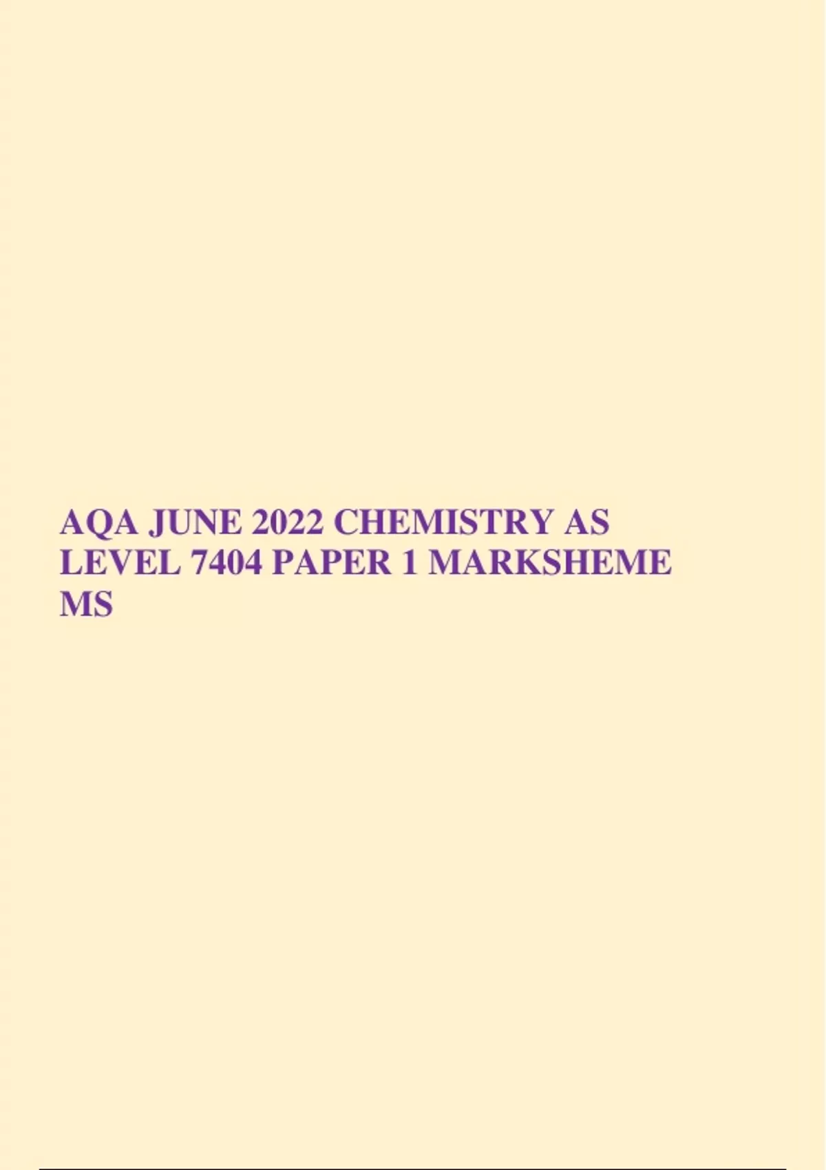 AQA JUNE 2022 BIOLOGY AS LEVEL 7401 & AQA JUNE 2022 CHEMISTRY AS LEVEL ...