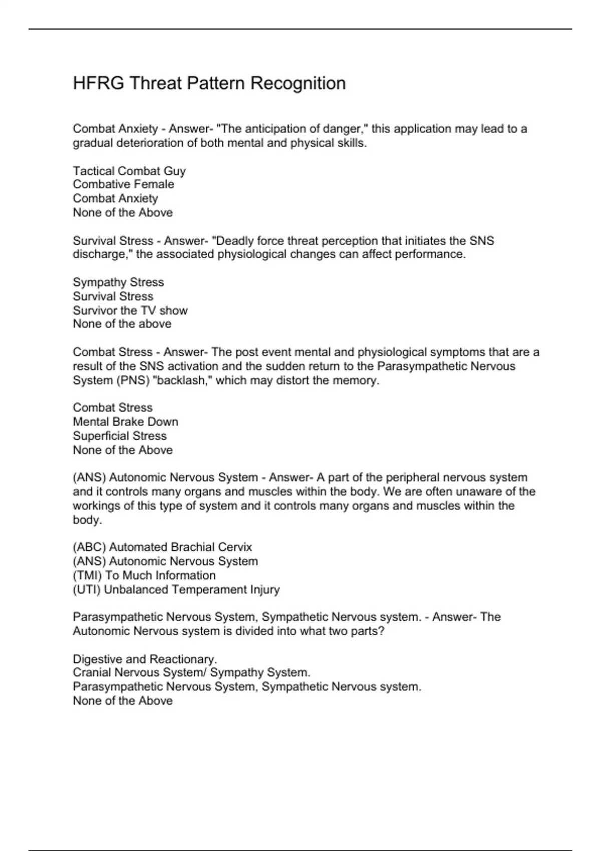 HFRG Threat Pattern Recognition/HFRG Threat Pattern Recognition Use Of ...