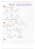 Summary Geometry Theorems Cheat Sheet - Geometry - Stuvia US