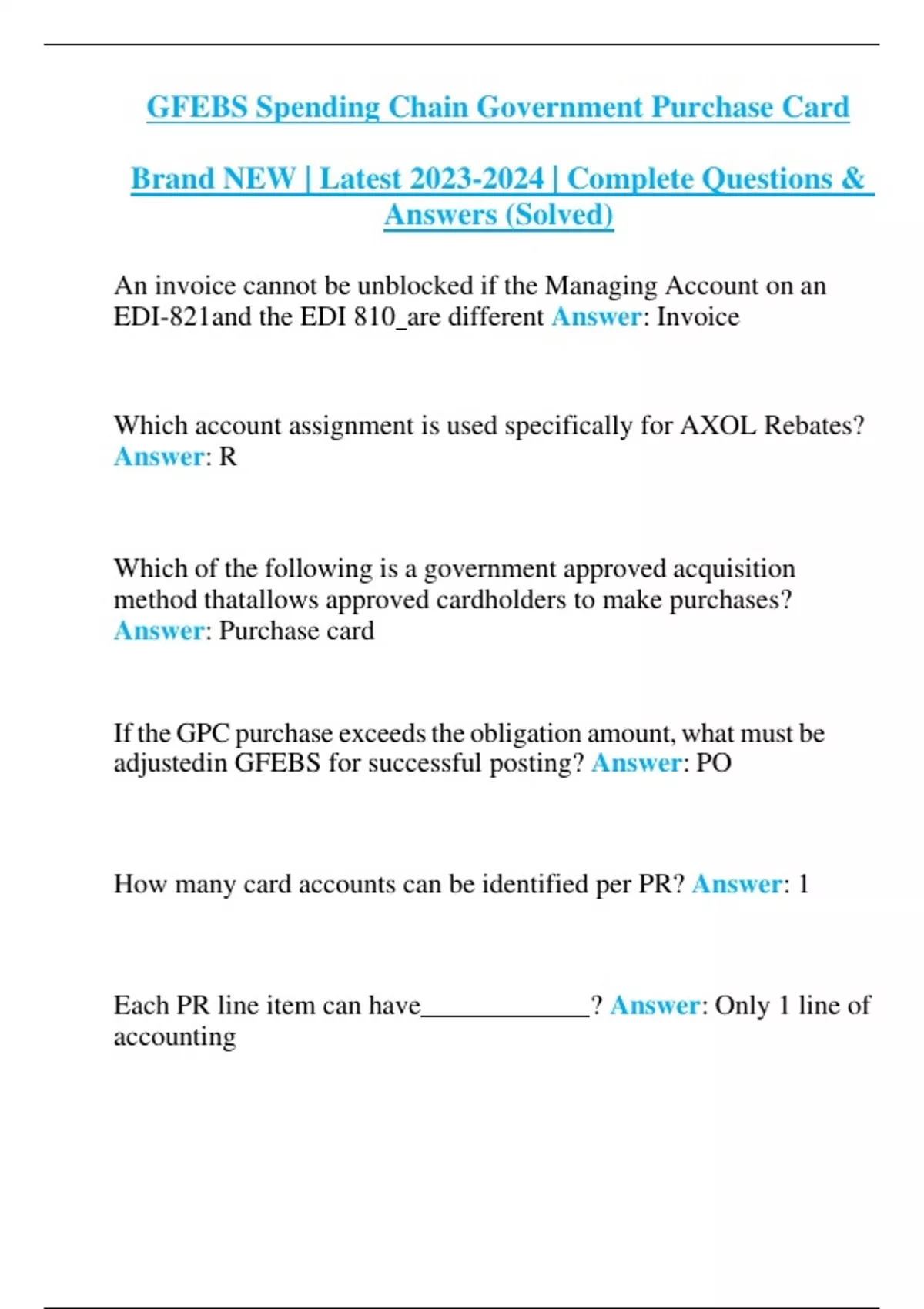 Completed GFEBS Spending Chain Government Purchase Cards V1, V2 | Brand ...