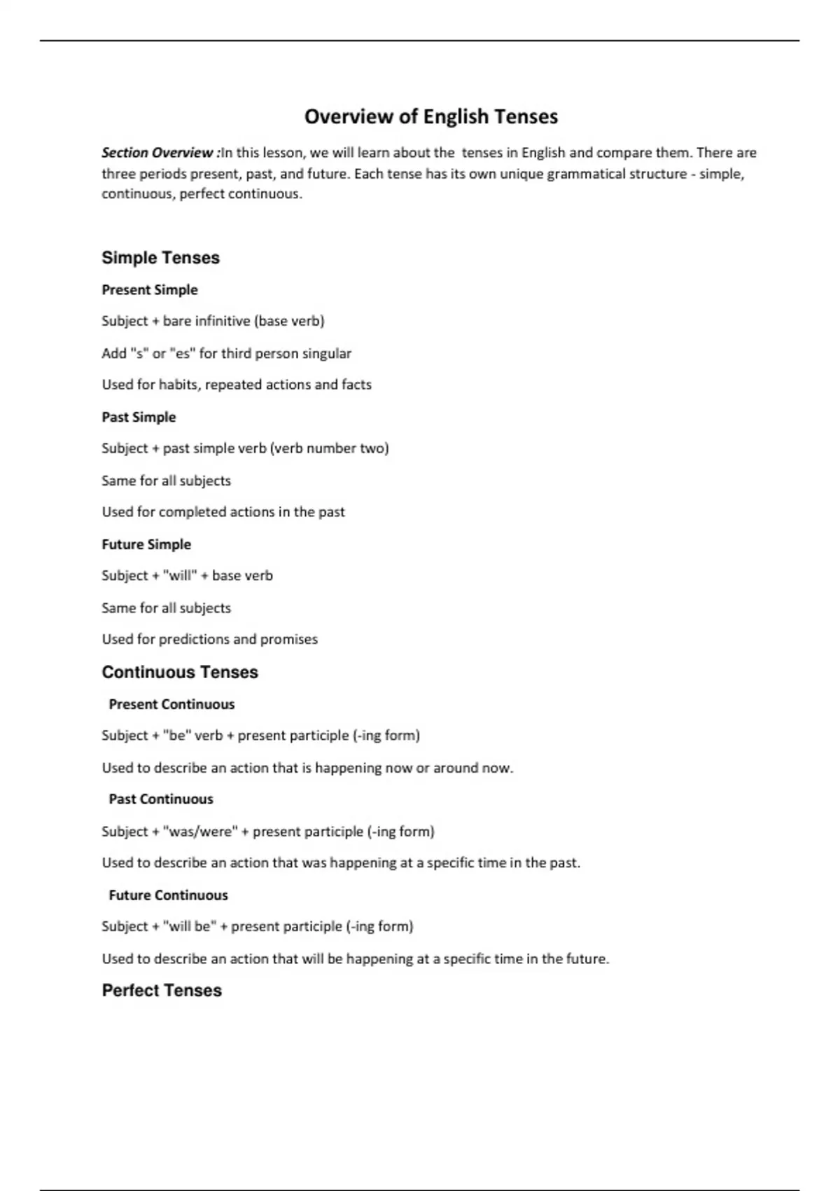 "Mastering English Tenses" - IELTS - Stuvia US