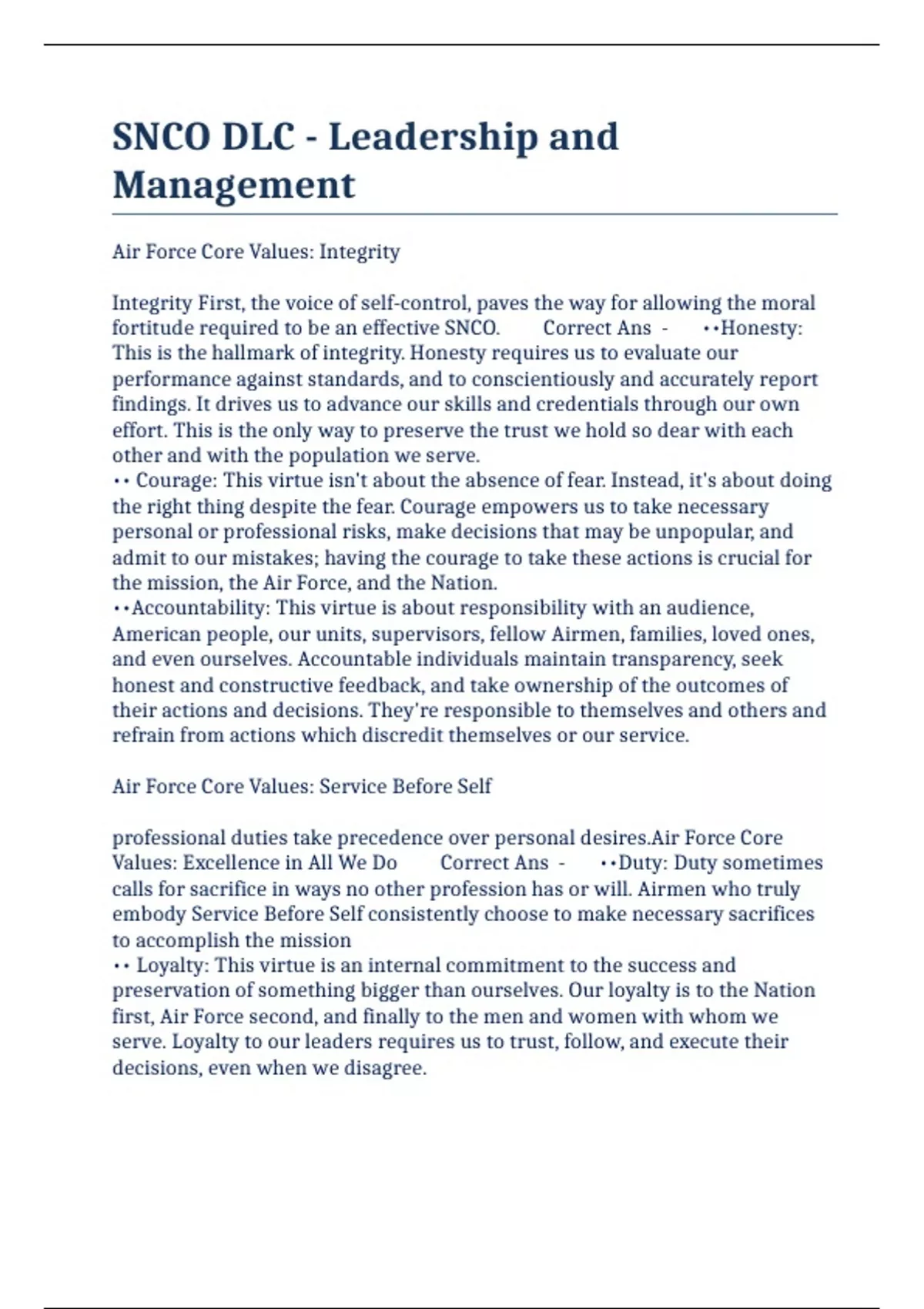 SNCO DLC - Leadership and Management - SNCO DLC - Leadership and ...