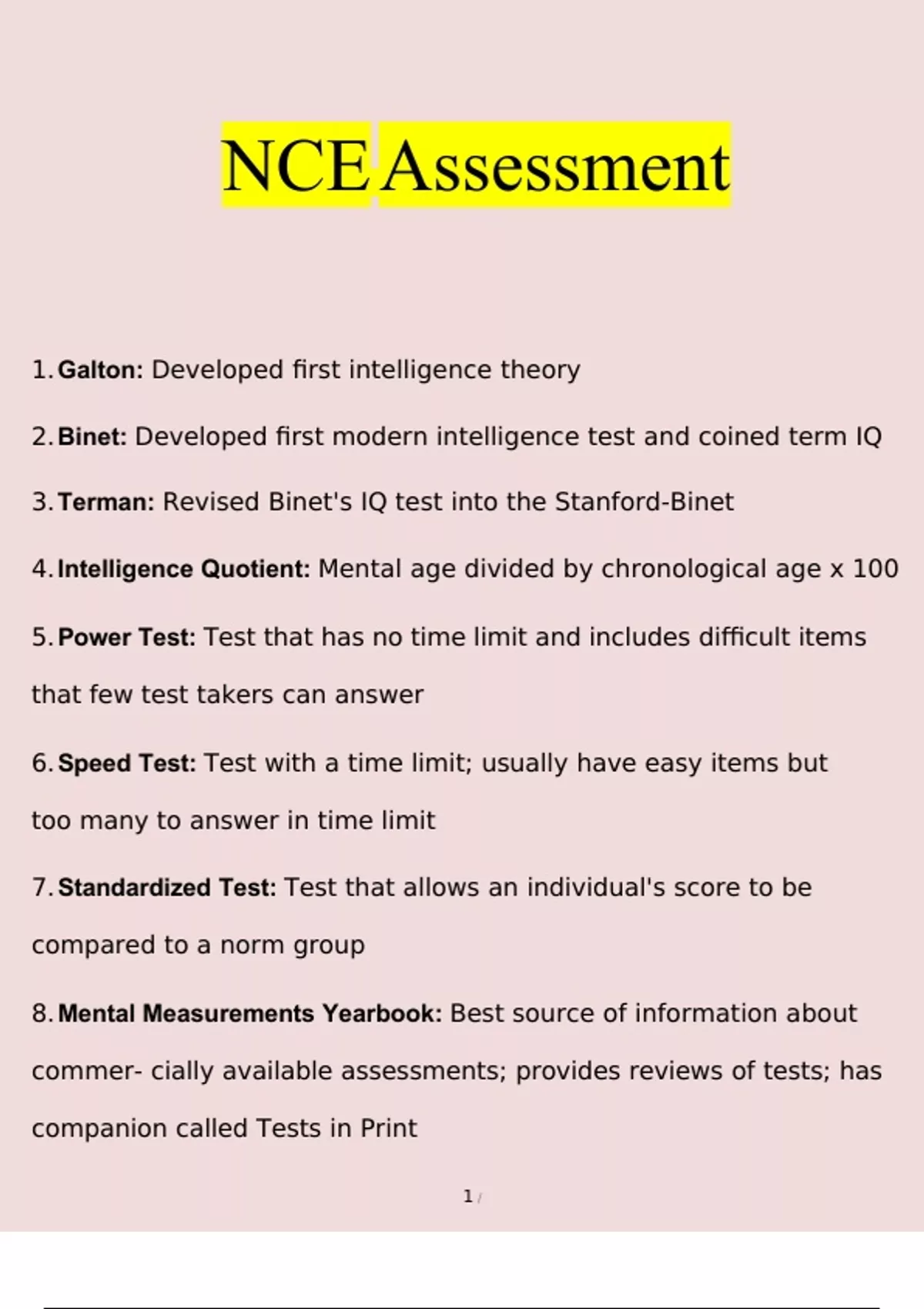 Assessment NCE Questions With Verified Answers - Nce - Stuvia US