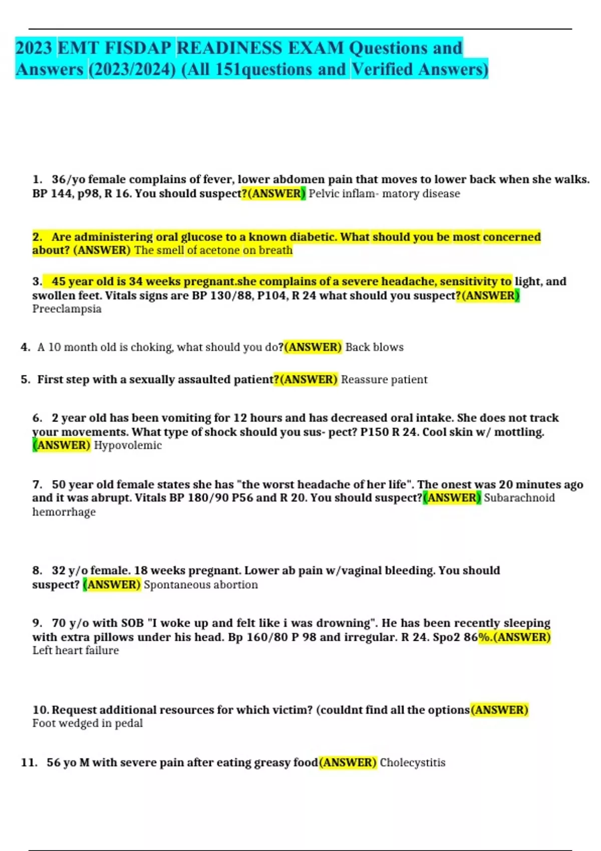 Hondros NUR 212 Exam 2 (2023 – 2024) Questions With Verified Answers By ...