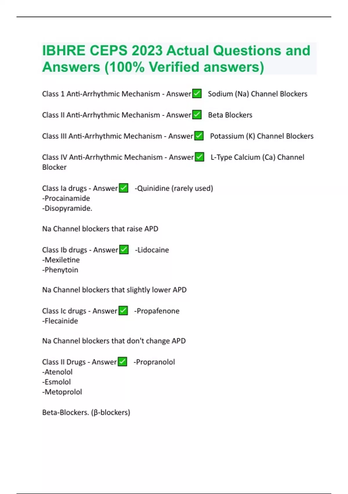 IBHRE CEPS 2023 Actual Questions and Answers (100% Verified answers ...