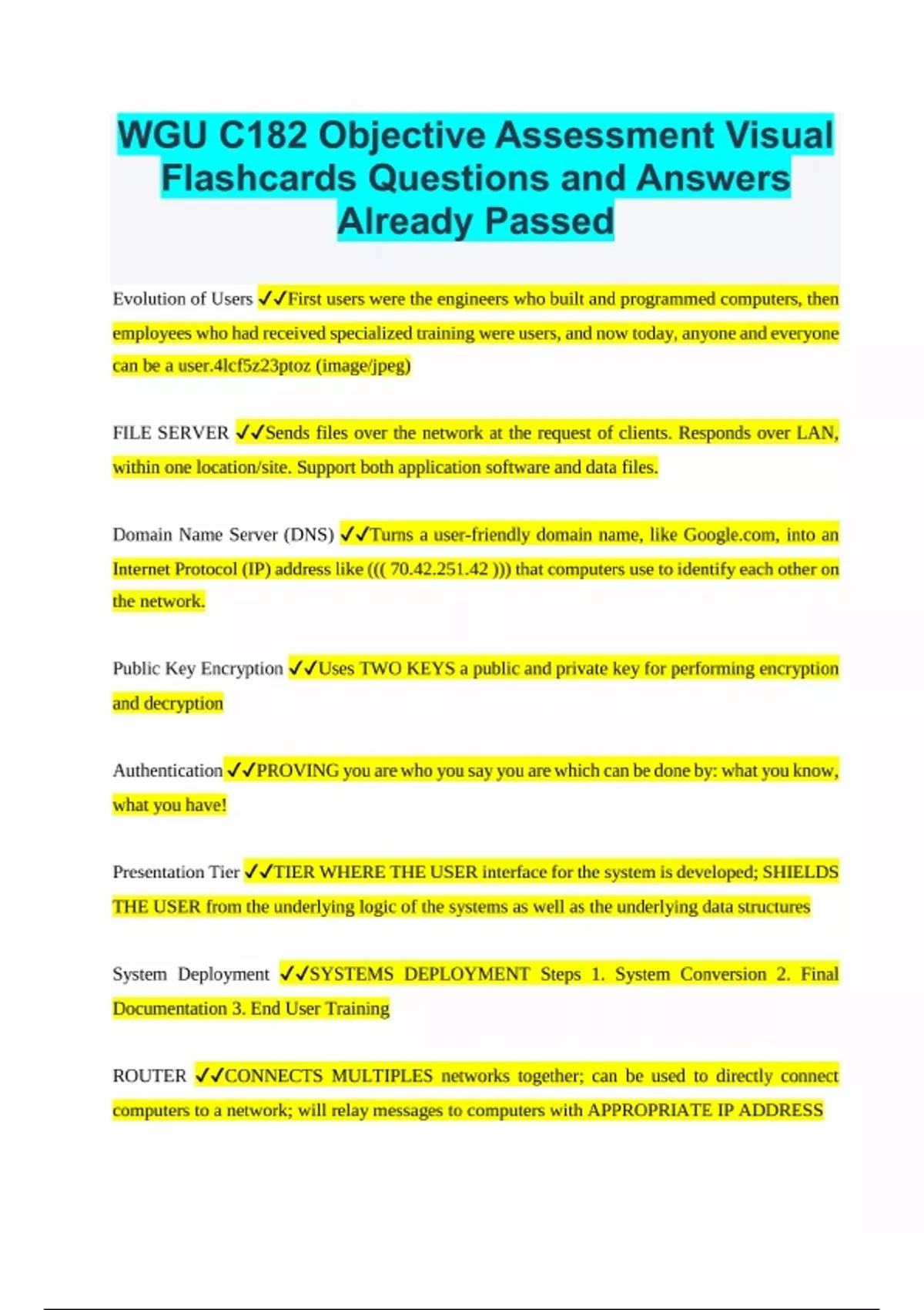 WGU C182 Objective Assessment Visual Flashcards Questions and Answers ...