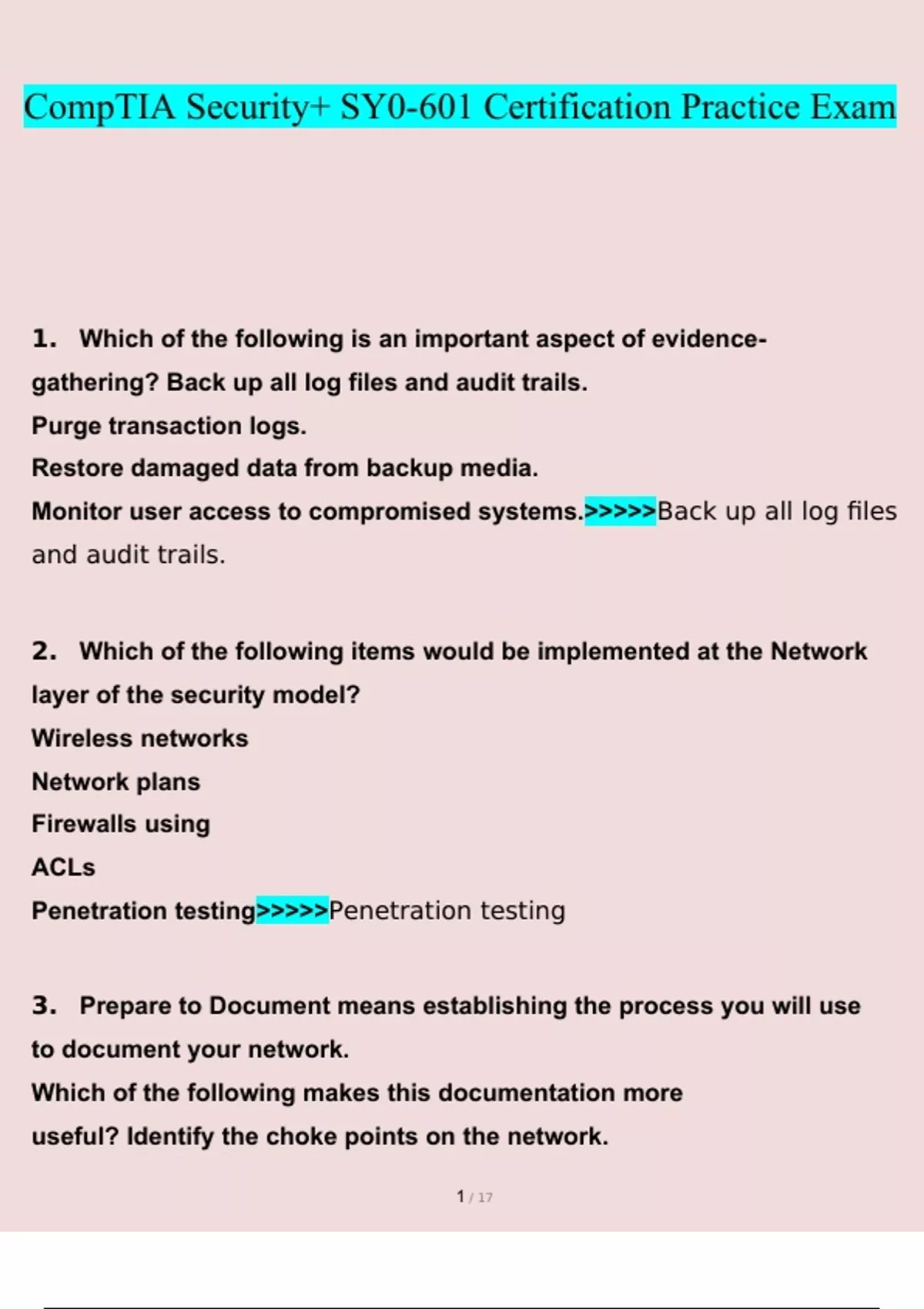 CompTIA Security+ (SY0-601) STUDY BUNDLE PACK SOLUTION 2023 (Questions ...