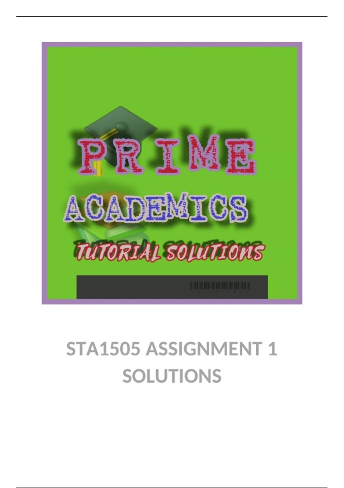 STA1505 Assignment 1 semester 1 2023 solutions - Sta1505-statistics for ...