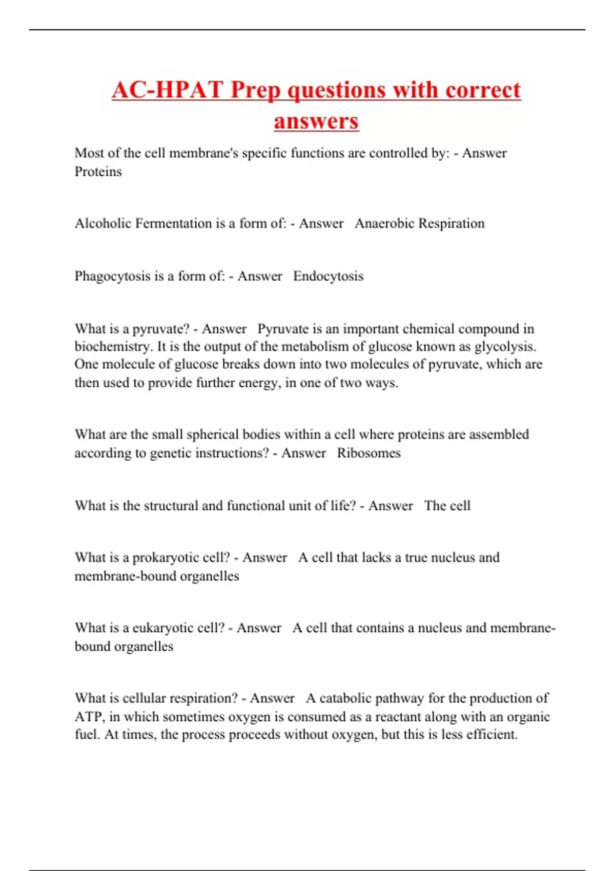 HPAT (Health Professions Admission Test) Bundle - Stuvia US