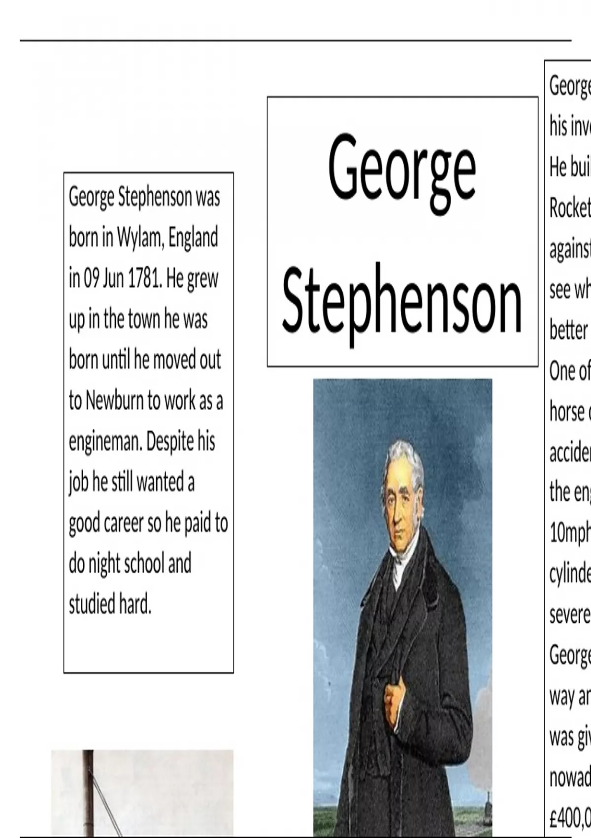 Summary - George Stevenson - History - History - Stuvia UK