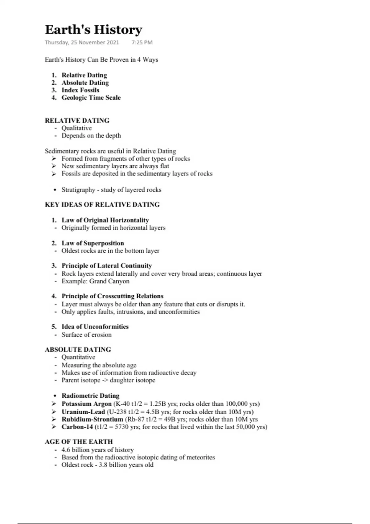 Grade 11 Earth Science - Earth's History, Geological Time Scale ...