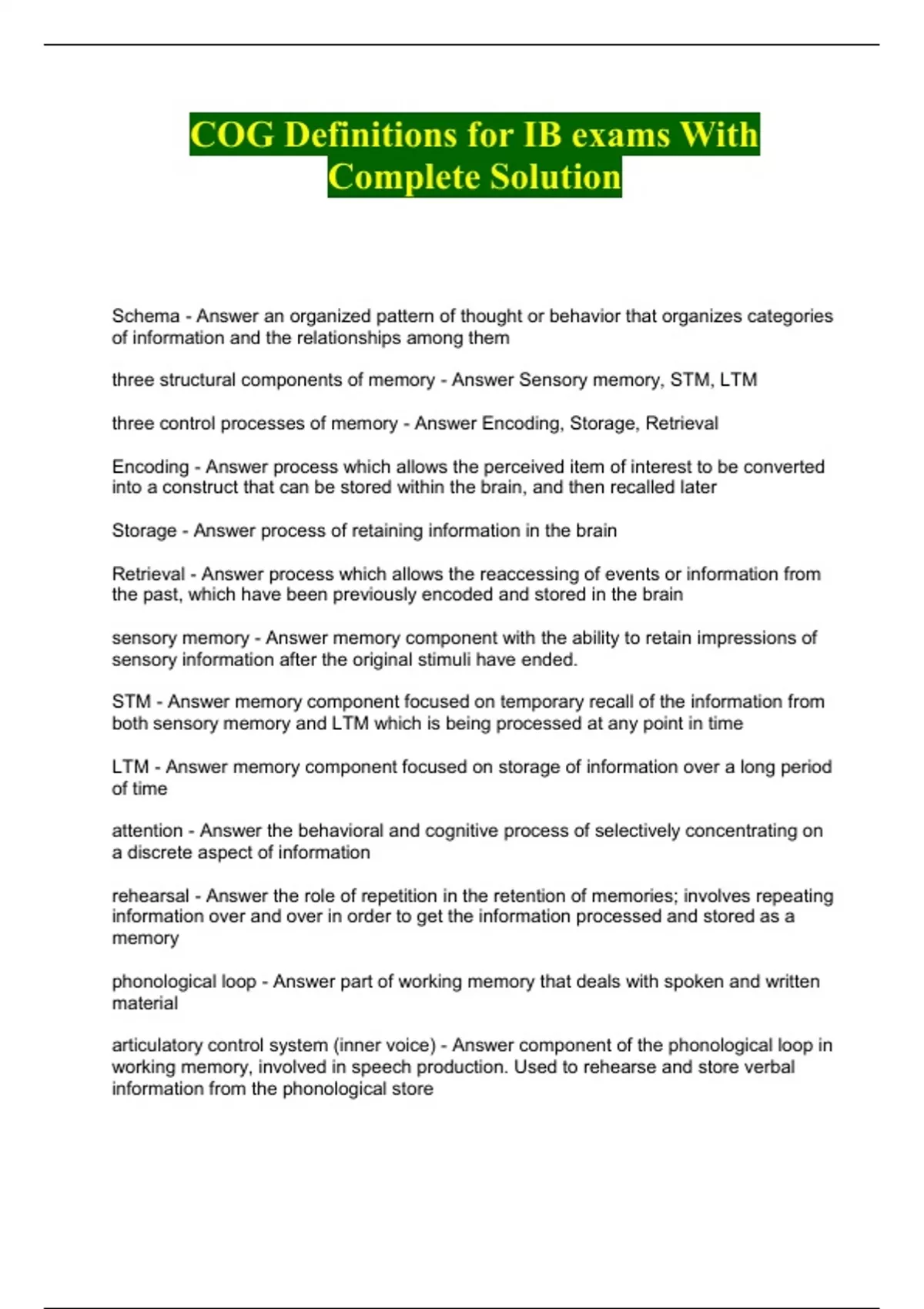 COG Definitions for IB exams With Complete Solution - COG Definitions ...