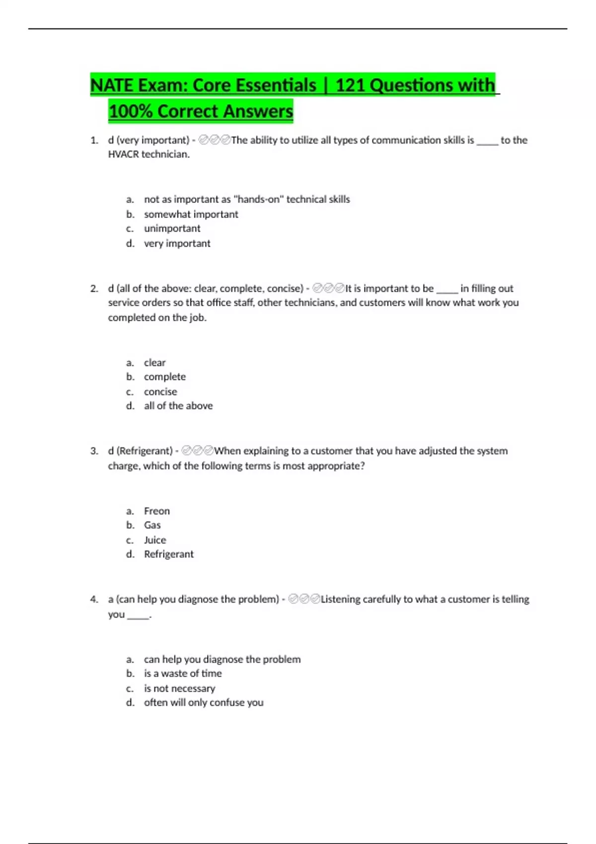 NATE Tests Compilation BUNDLE - Stuvia US