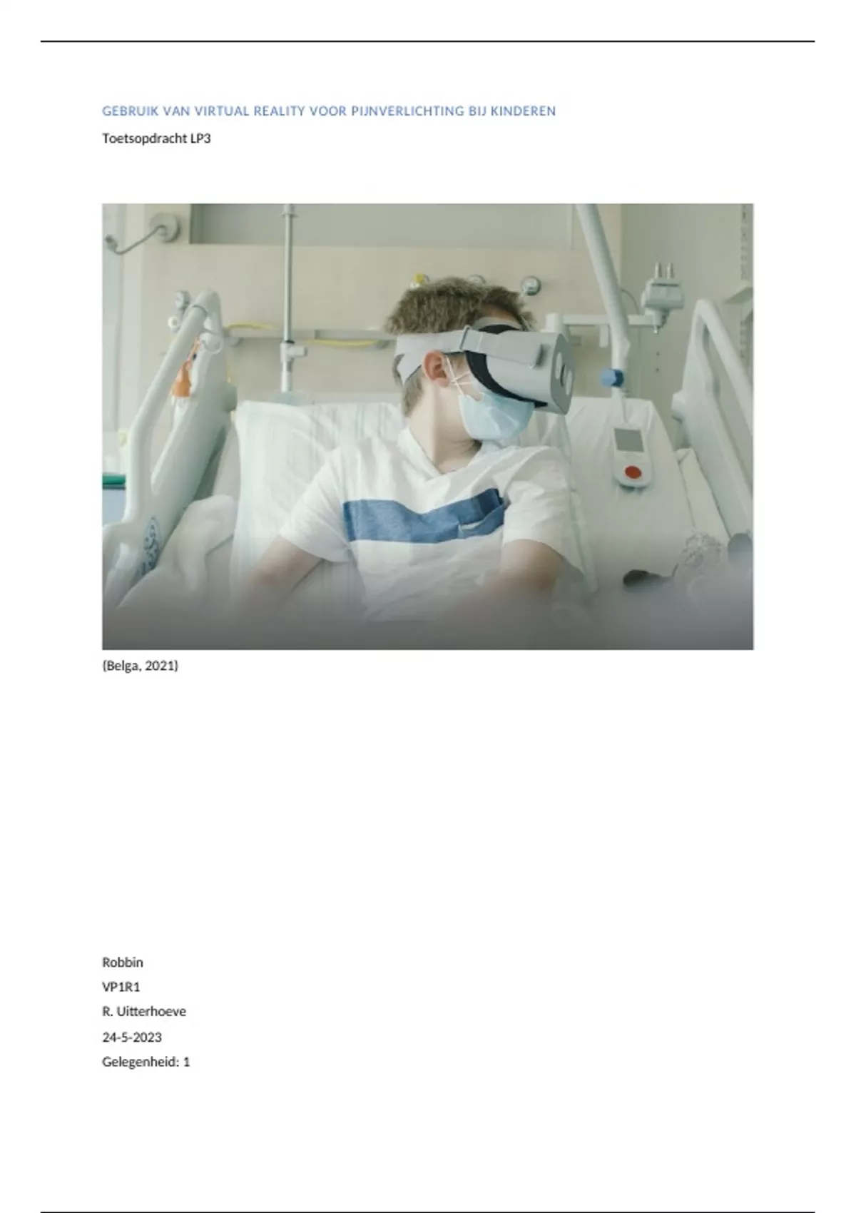 CAT verslag verpleegkunde leerjaar 1 - EBP CAT - Stuvia NL