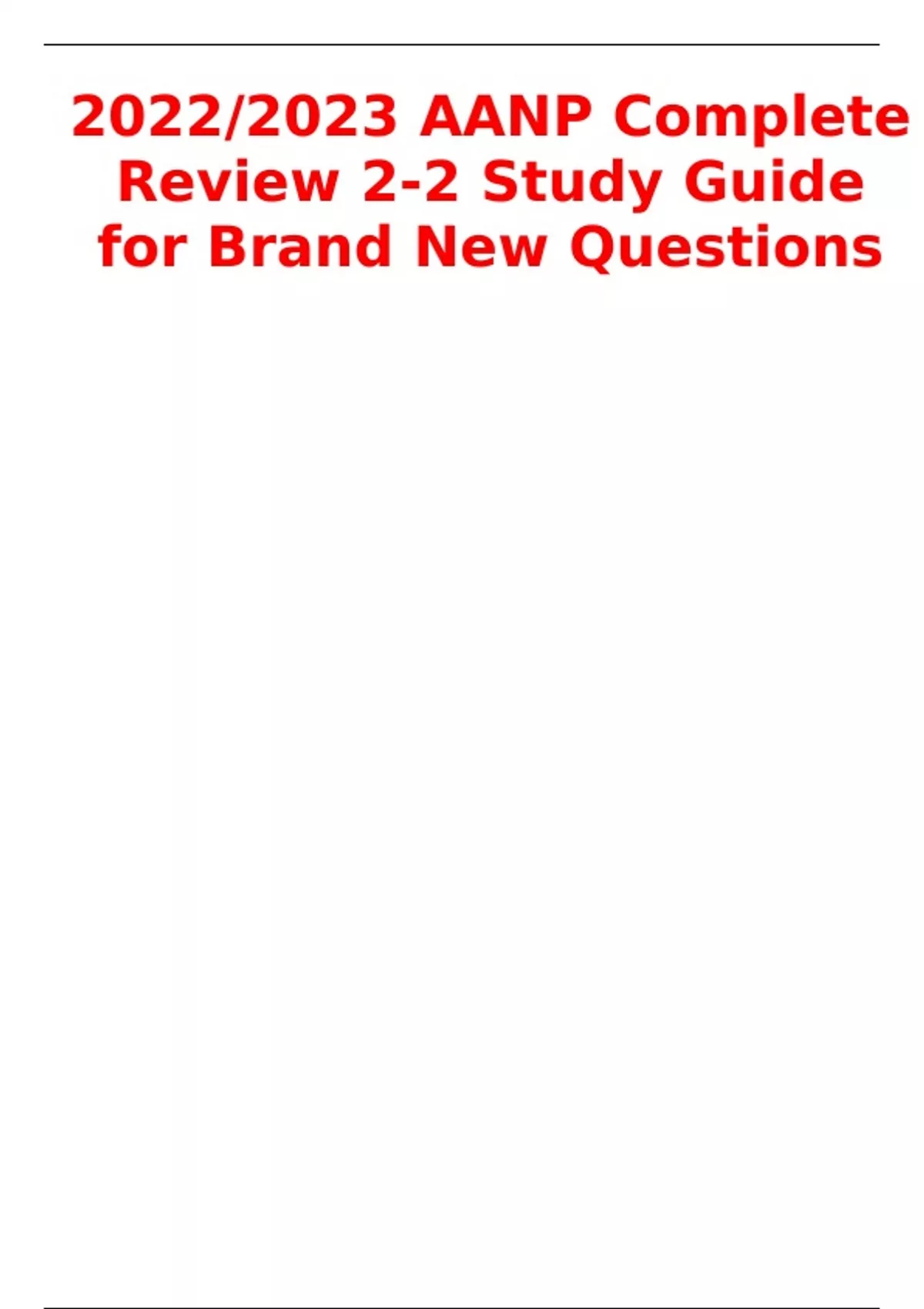 2022/2023 AANP Complete Review 2-2 Study Guide for Brand New Questions ...