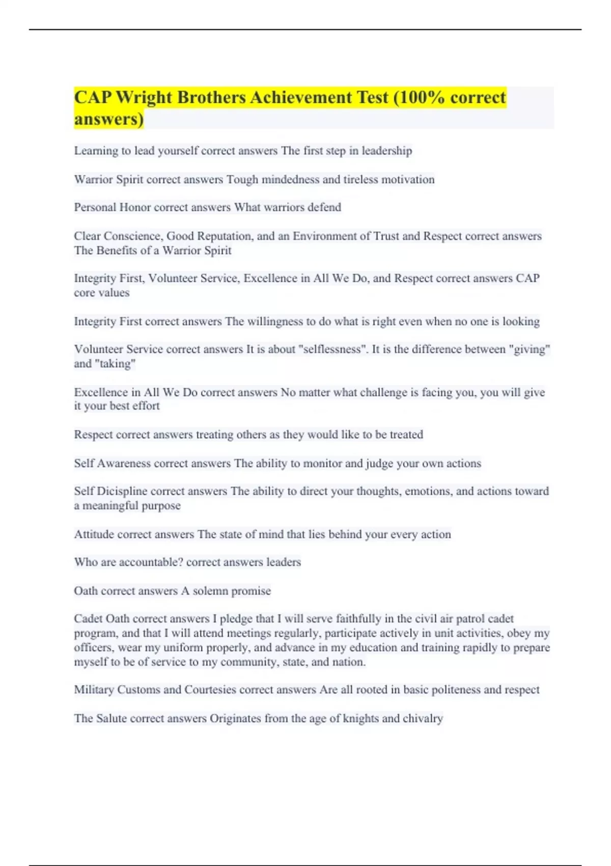 Civil Air Patrol (Wright Brothers) - Stuvia US