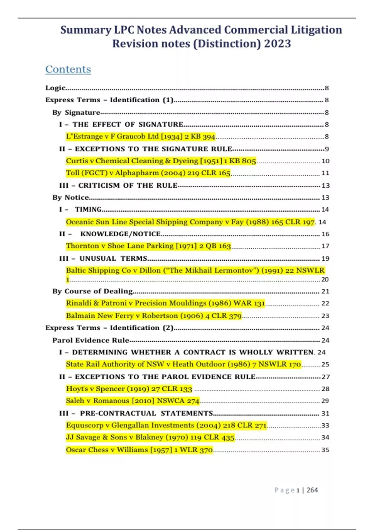 Summary LPC Advanced Commercial Property Revision Notes (DISTINCTION ...