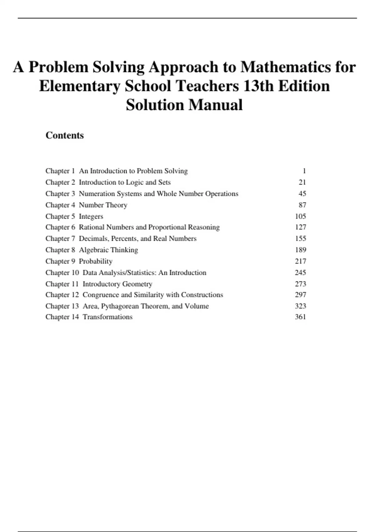 Solution Manual For A Problem Solving Approach To Mathematics For Solution Manual For A Problem Solving Approach To Mathematics For