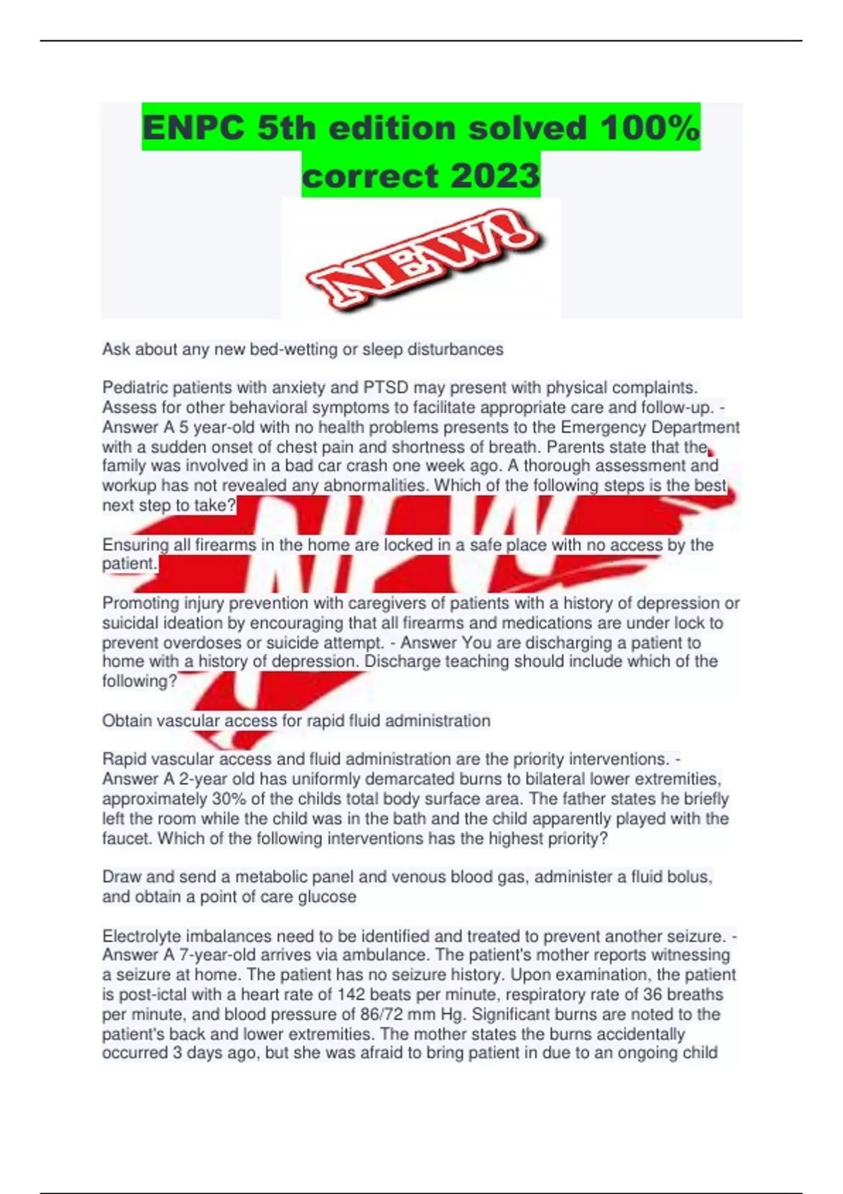 ENPC 5th edition solved 100% correct 2023 ENPC 5th edition solved 100% correct 2023 - ENPC 5th ...