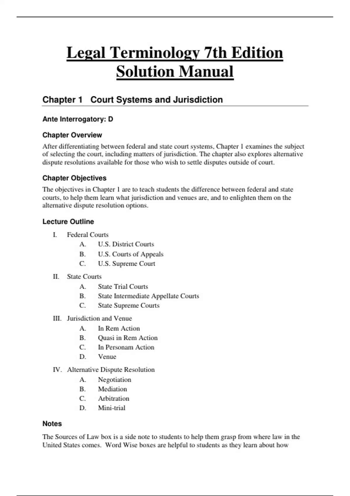 Solution Manual for Legal Terminology 7th Edition / All Chapters Full ...