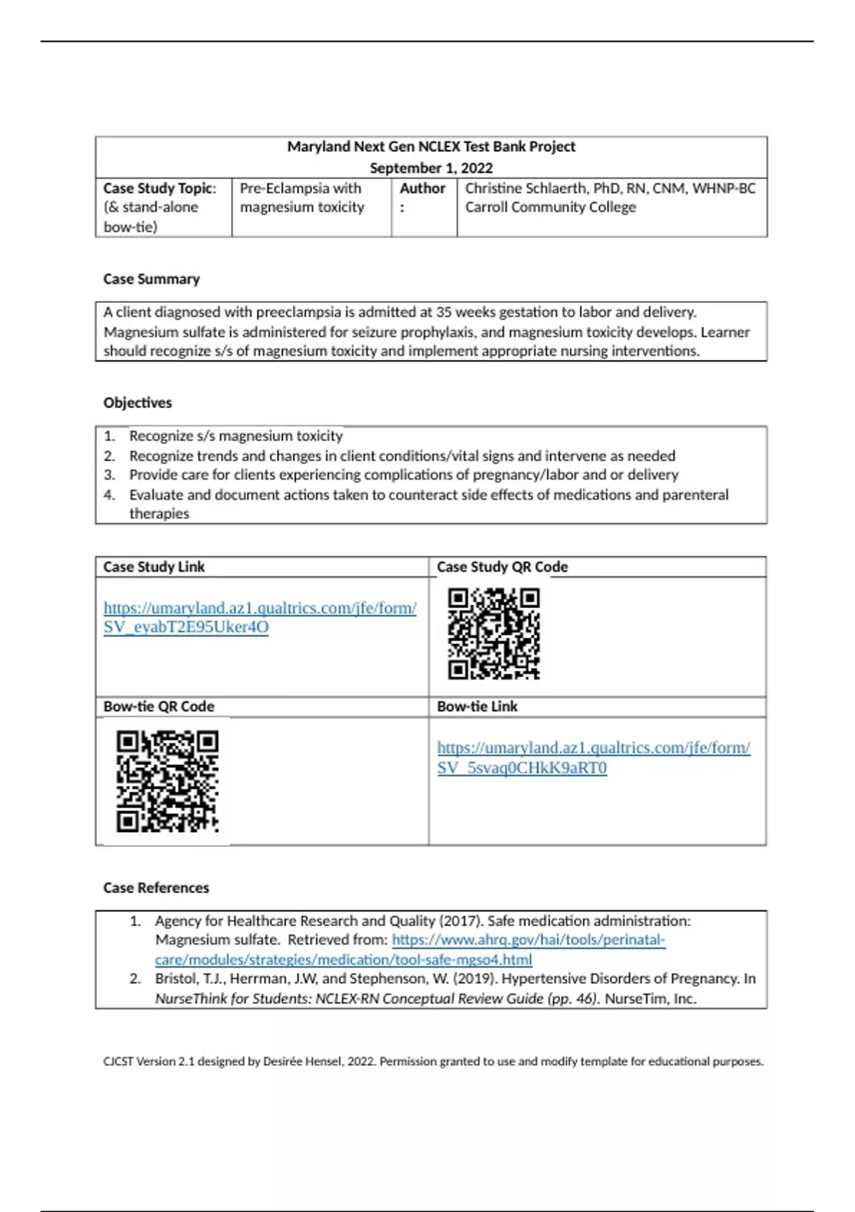 Maryland Next Gen NCLEX: Case Study Topic: (& stand-alone bow-tie) Pre ...