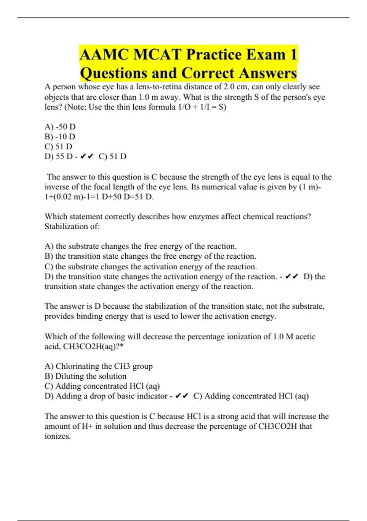 MCAT Practice Exam Test Bundle - Stuvia US