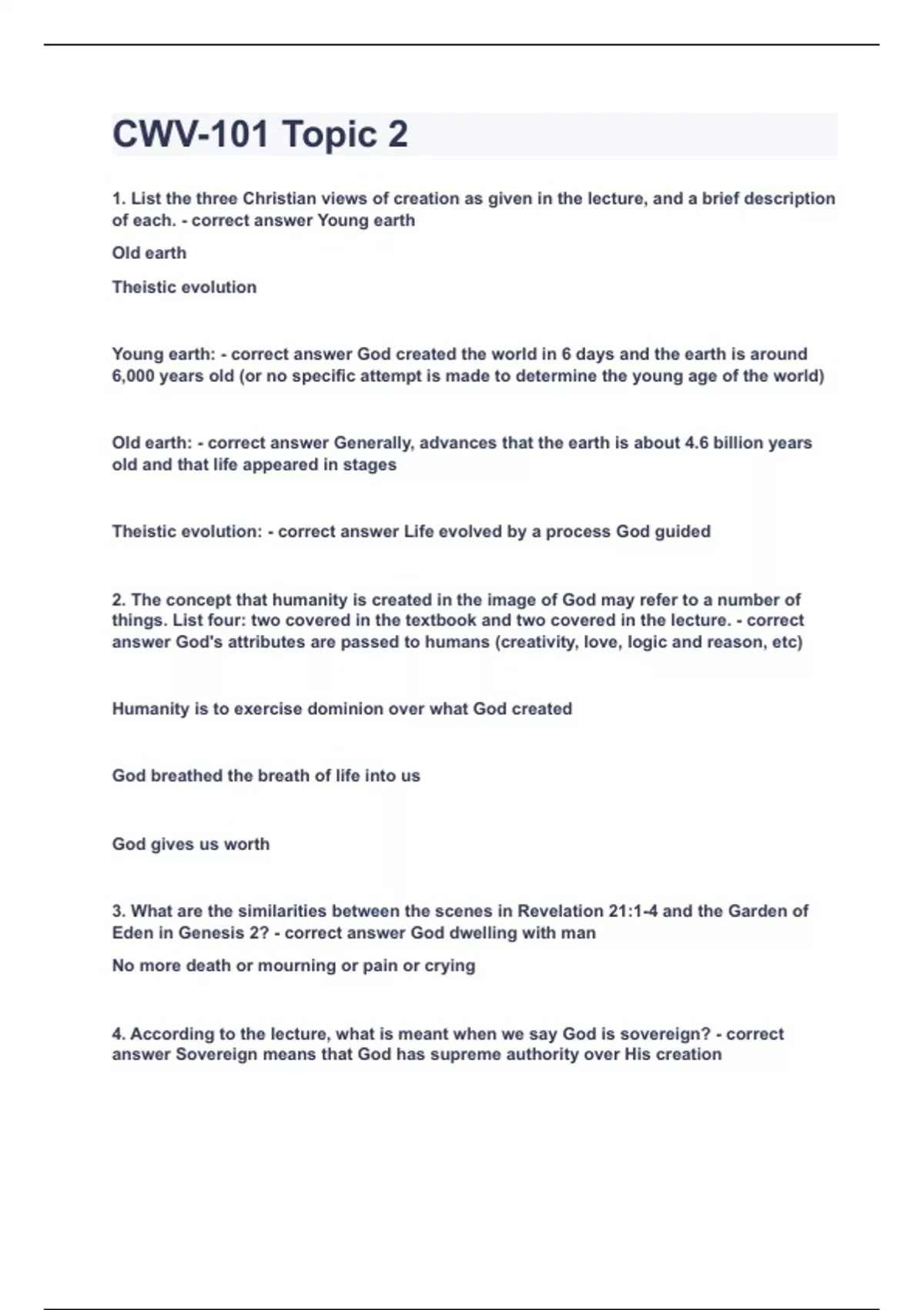 CWV-101 Topic 2|2023 LATEST UPDATE|GUARANTEED SUCCESS - CWV-101 - Stuvia US