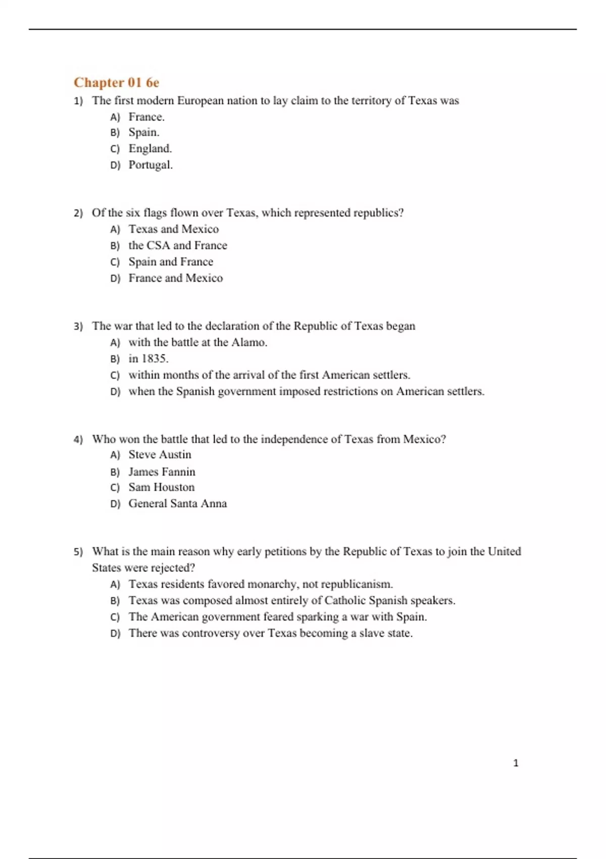 Test Bank for The State of Texas: Government, Politics, and Policy, 6th ...