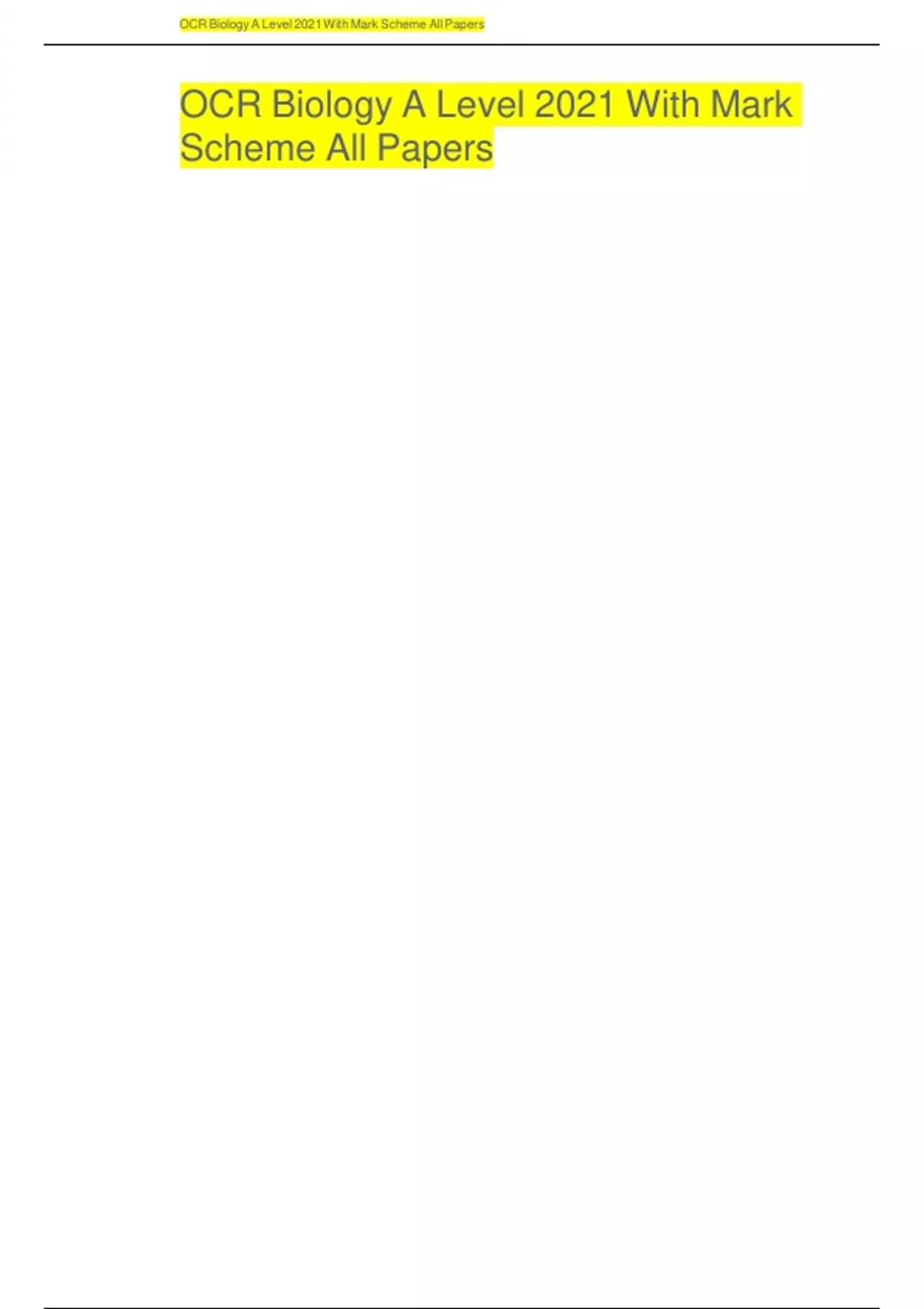 OCR Biology A Level 2021 With Mark Scheme All Papers - OCR - Stuvia US