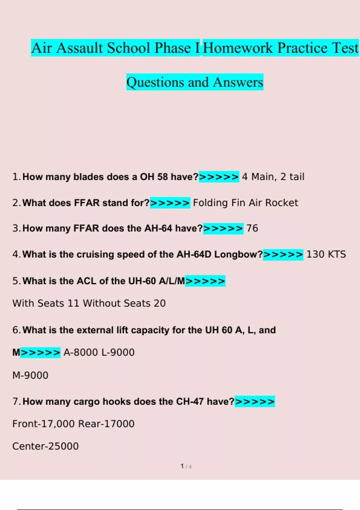 Air Assault School Phase 1. questions verified with 100% correct ...