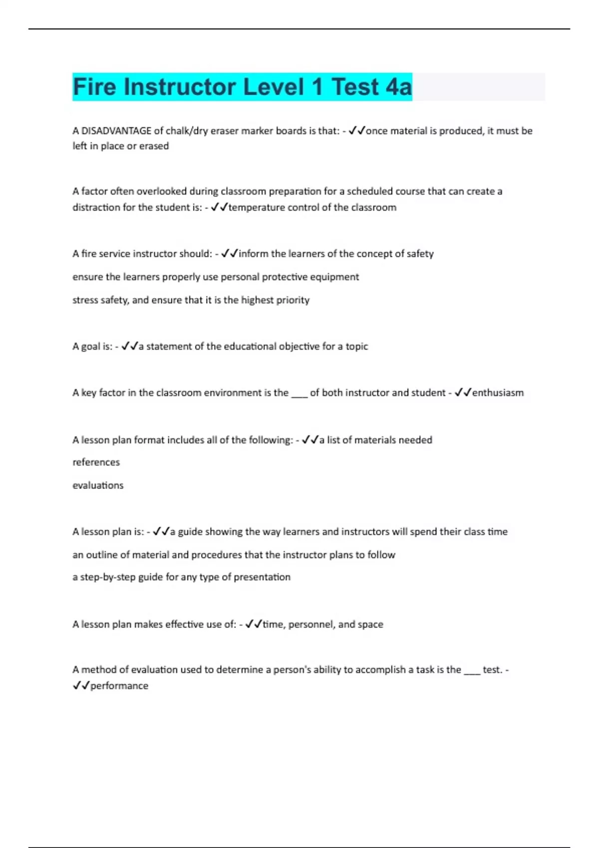 Bundle for Fire Instructor 1|tests compilation | everything you need ...