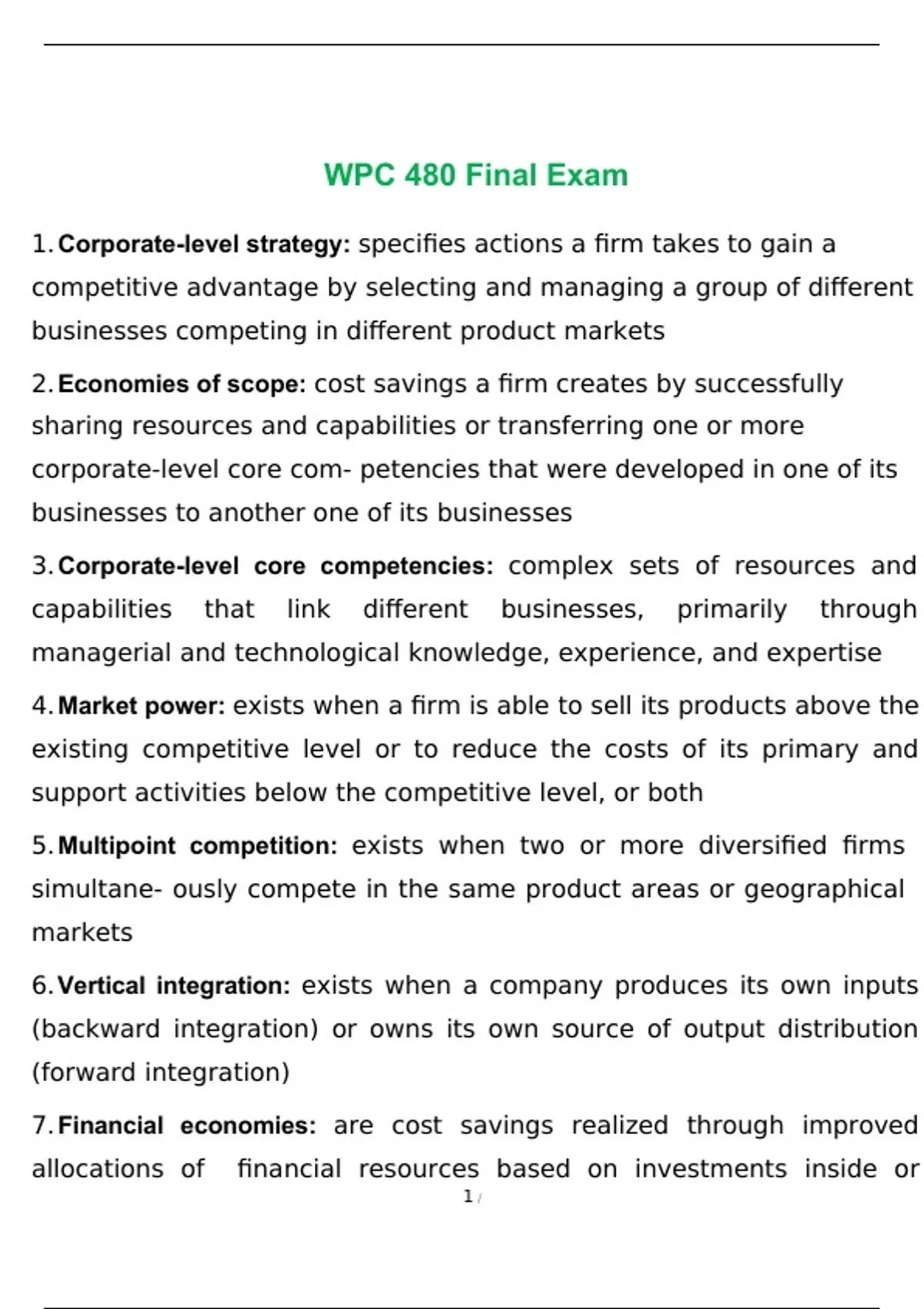 WPC 480 Final Exam 2023 Actual Questions and Answers Complete - WPC 480 ...