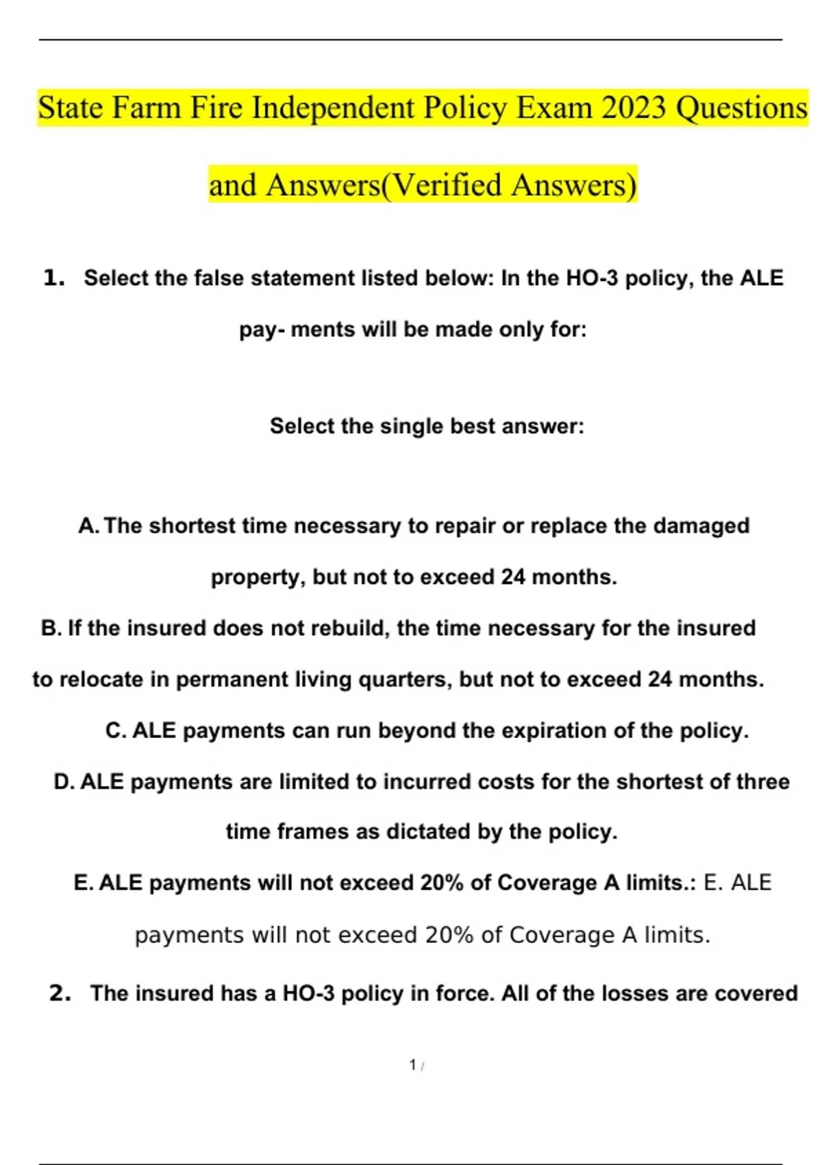 State Farm Property, Estimatics ,Insurance License & Fire Independent ...