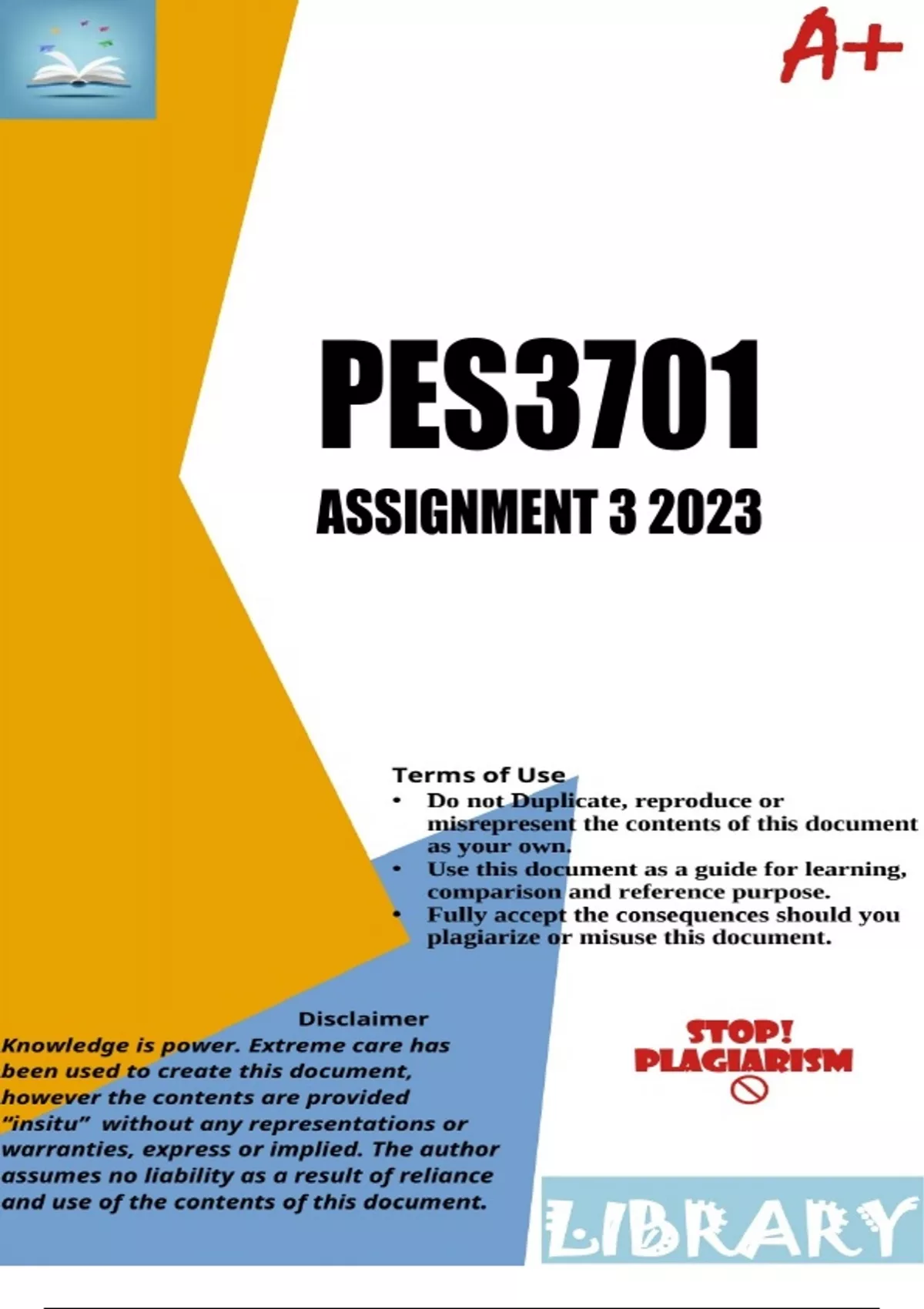 PES3701 ASSIGNMENT 3 2023 - Physical Education And Sports Coaching ...