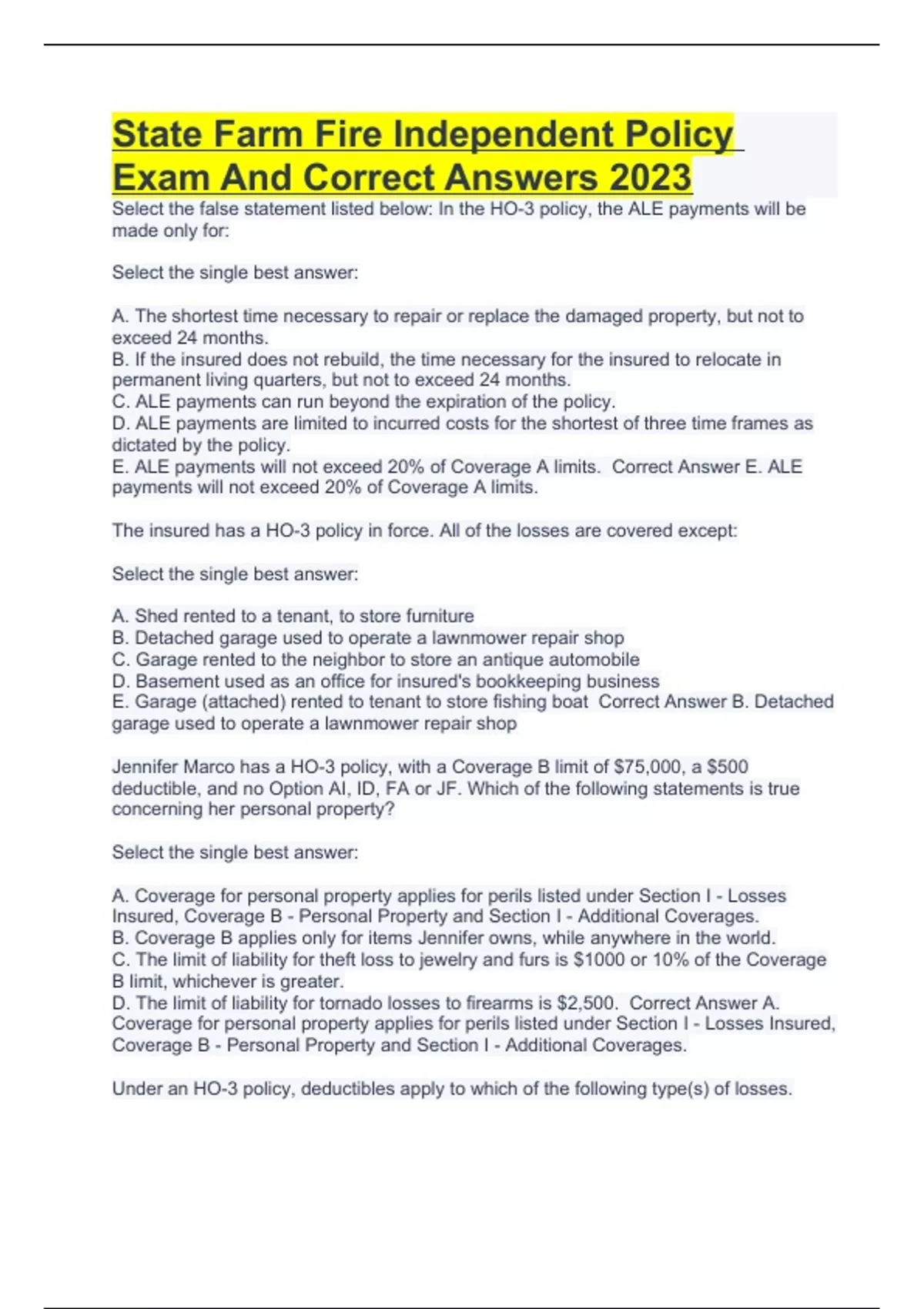 State Farm Property, Estimatics ,Insurance License & Fire Independent ...