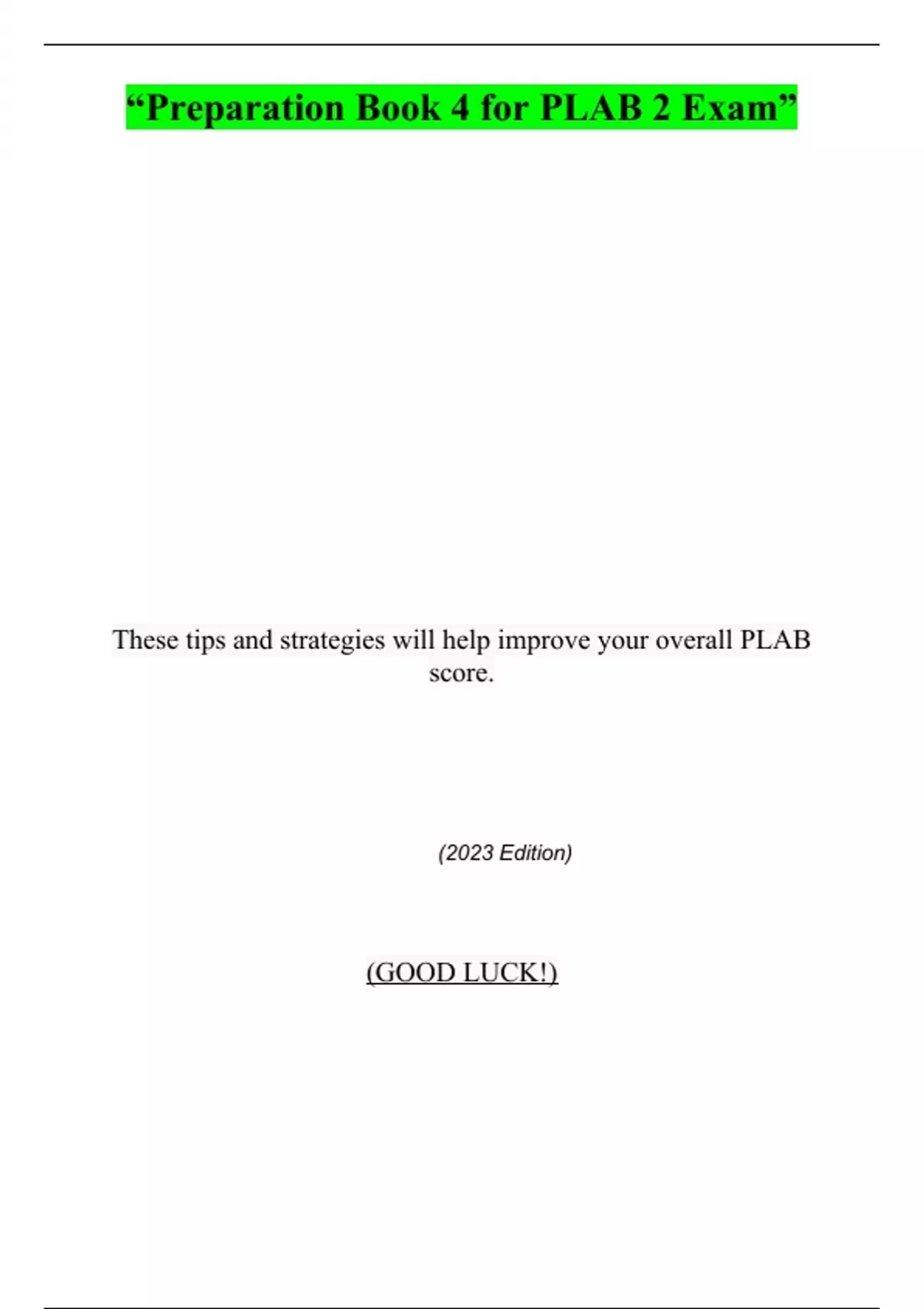 4000 PLAB 2 Revision questions with answers(Plabable+Big Mock) - PLAB 2 ...