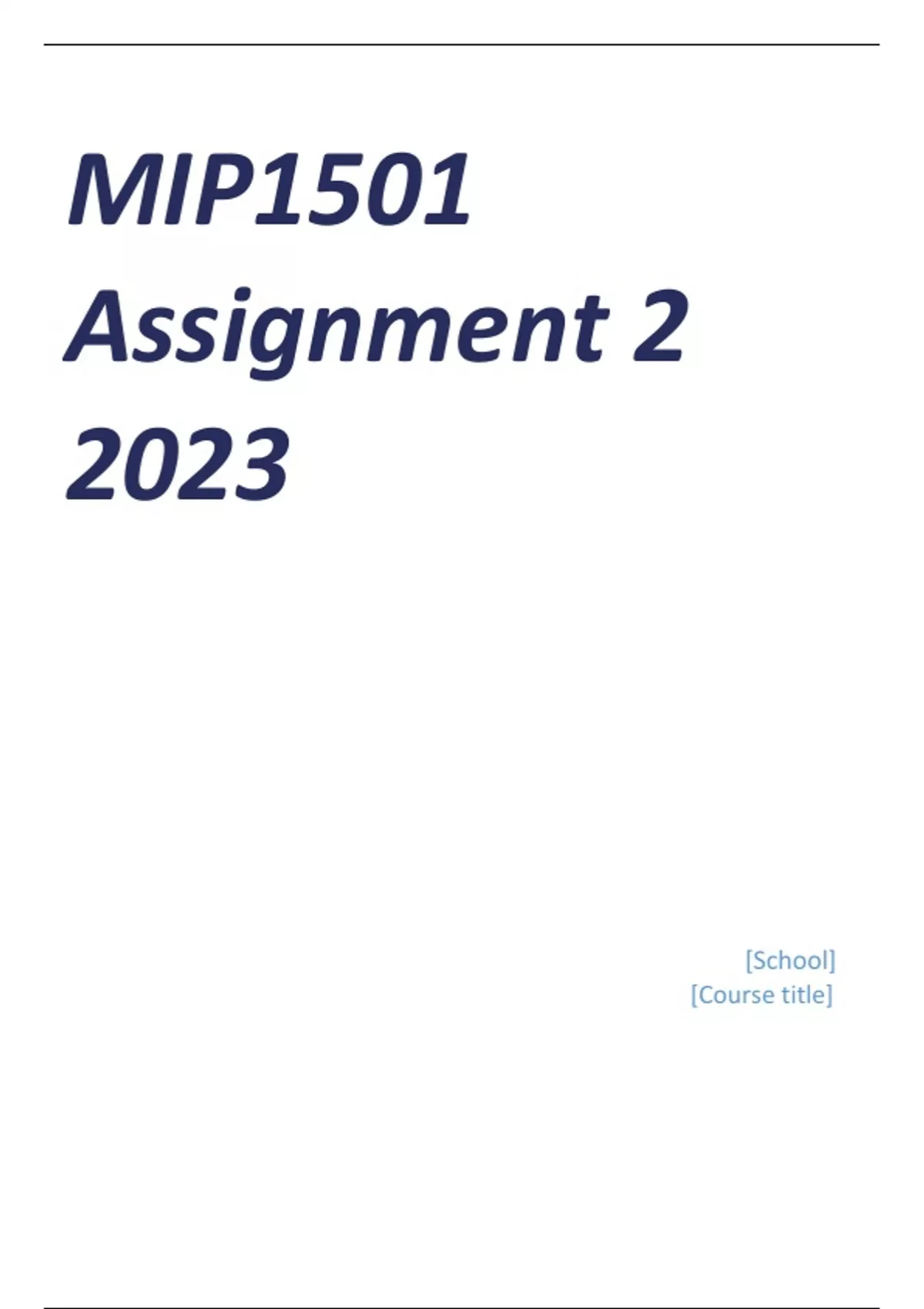 MIP1501_Assignment_2_2023F1 - Math - Stuvia US