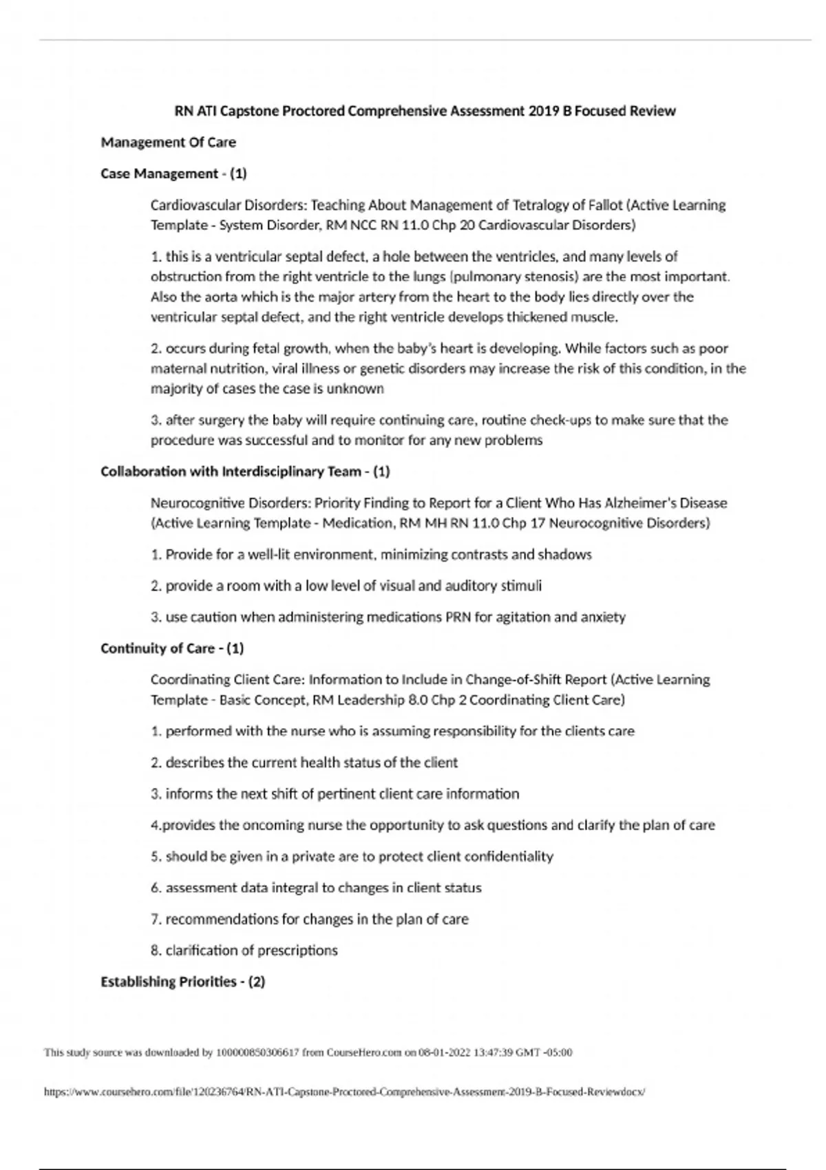 ATI RN Capstone Proctored Comprehensive Assessment 2019 B Focused ...