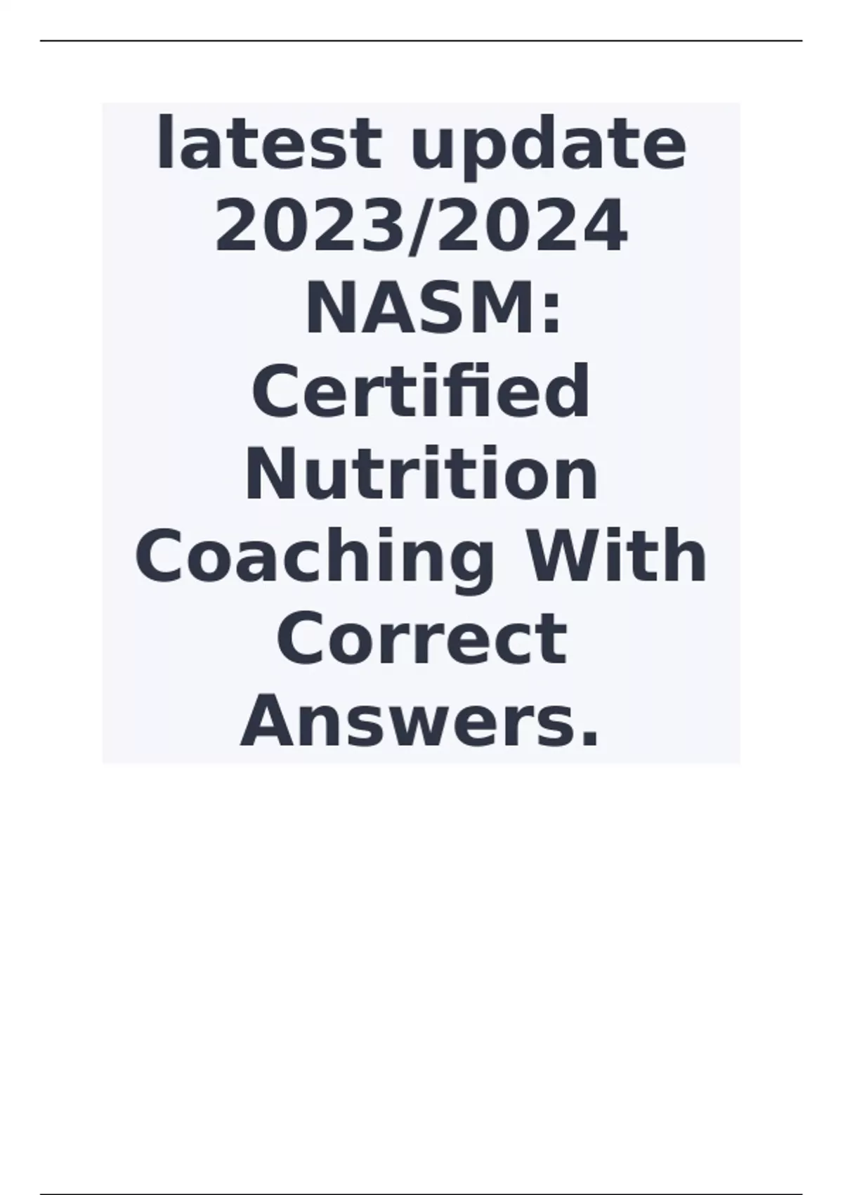 (latest update 2023/2024) NASM Certified Nutrition Coaching With ...