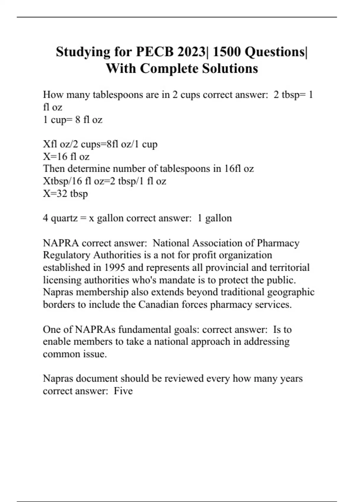 Studying for PECB 2023| 1500 Questions| With Complete Solutions - PECB ...