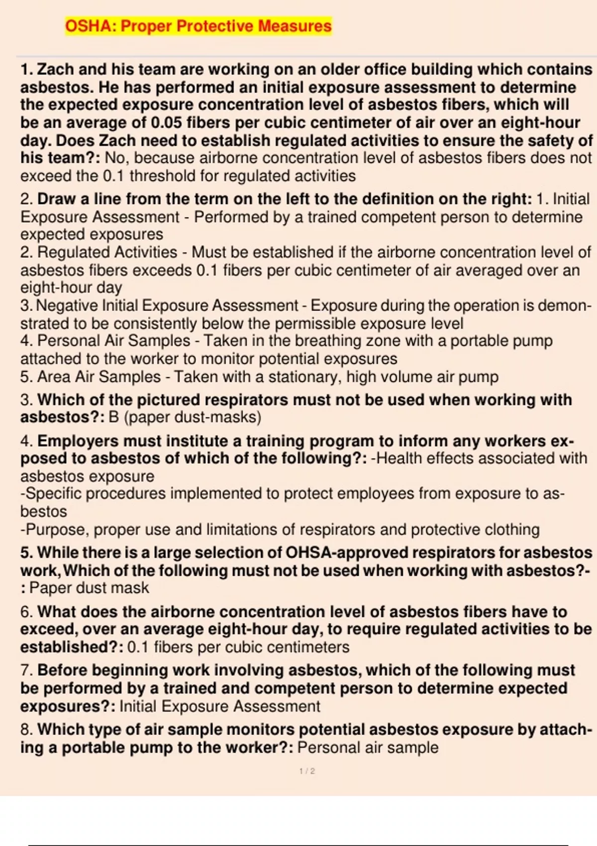 OSHA: Proper Protective Measures . Zach and his team are working on an ...