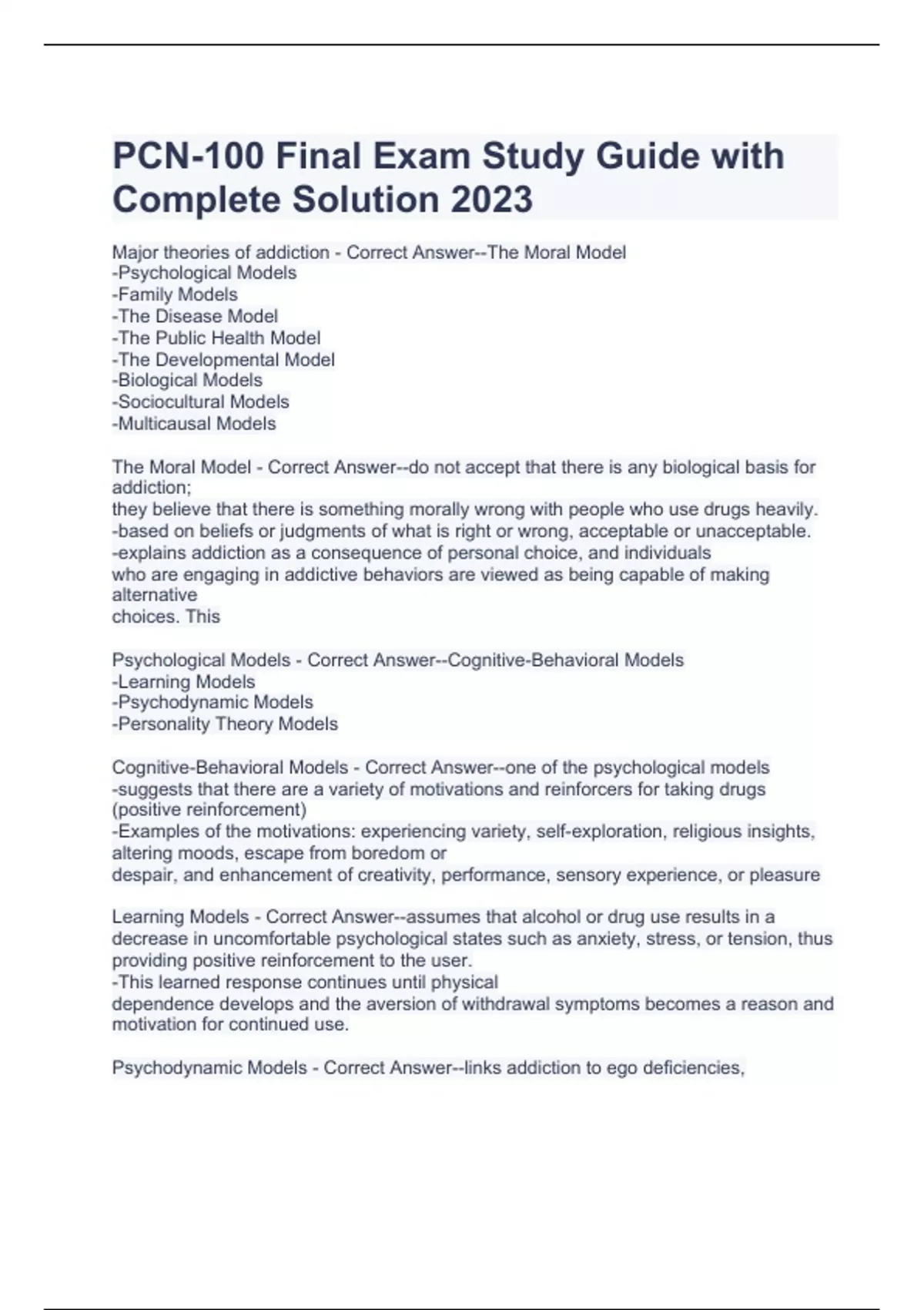 PCN-100 Final Exam Study Guide with Complete Solution 2023 - PCN-100 ...