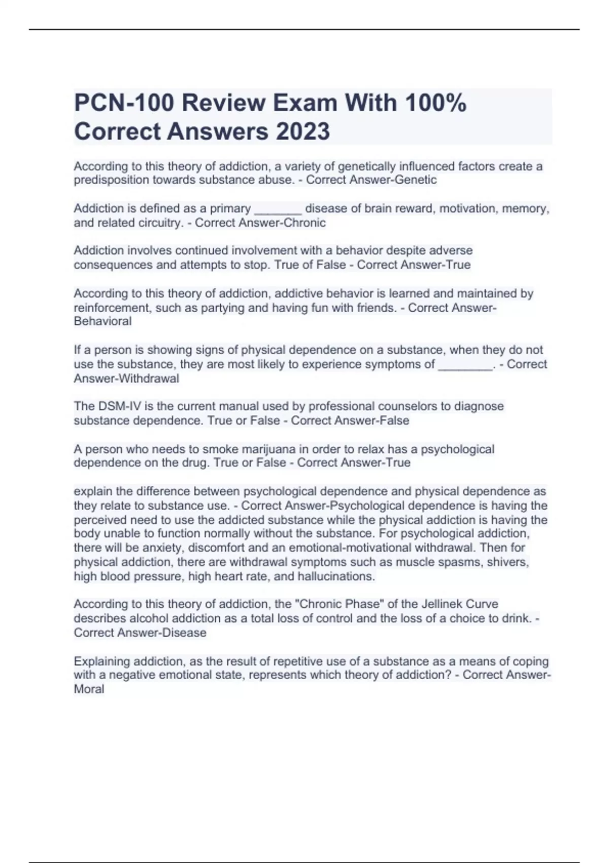 PCN-100 Review Exam With 100% Correct Answers 2023 - PCN-100 - Stuvia US