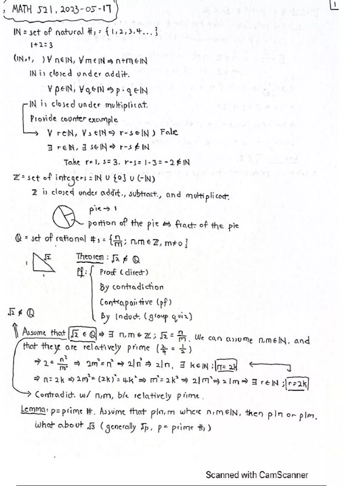 Introduction to Advanced Calculus 1 (The Real Numbers) - Math 521 (MATH521) - Stuvia US