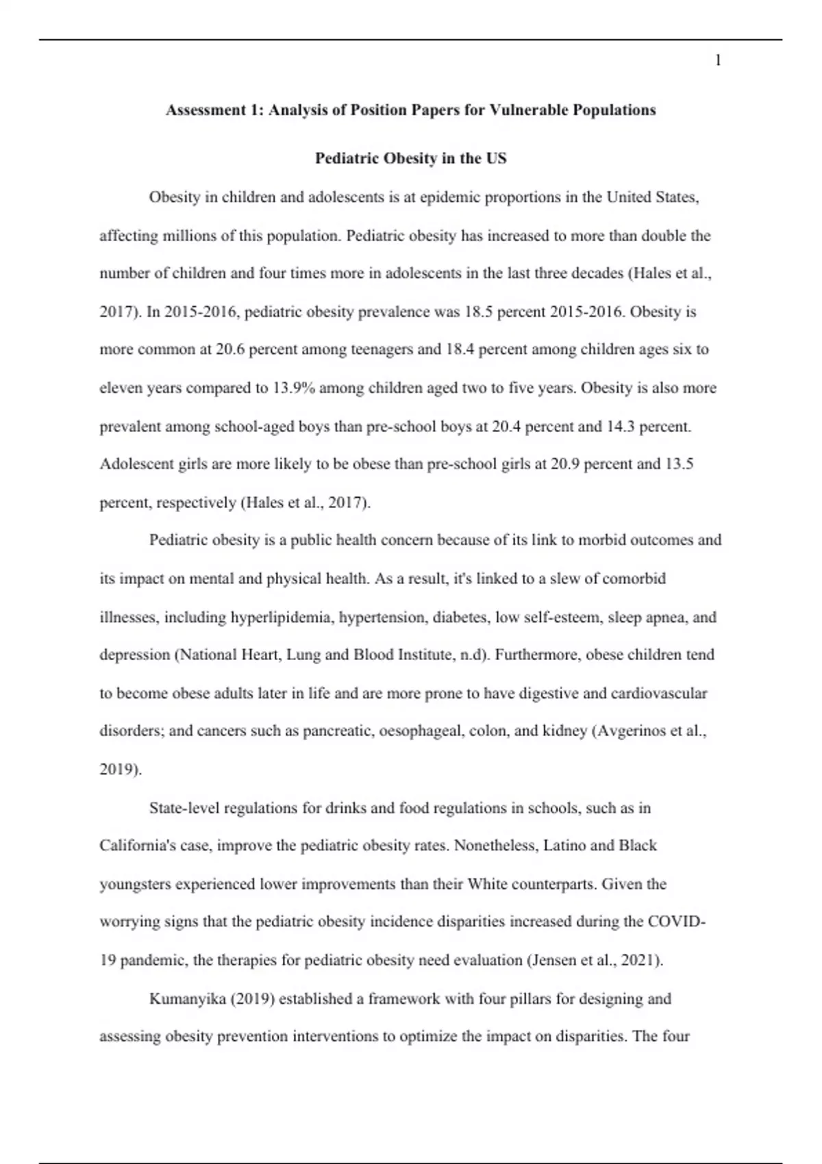 NURSFPX 6026 Assessment 1: Analysis of Position Papers for Vulnerable ...