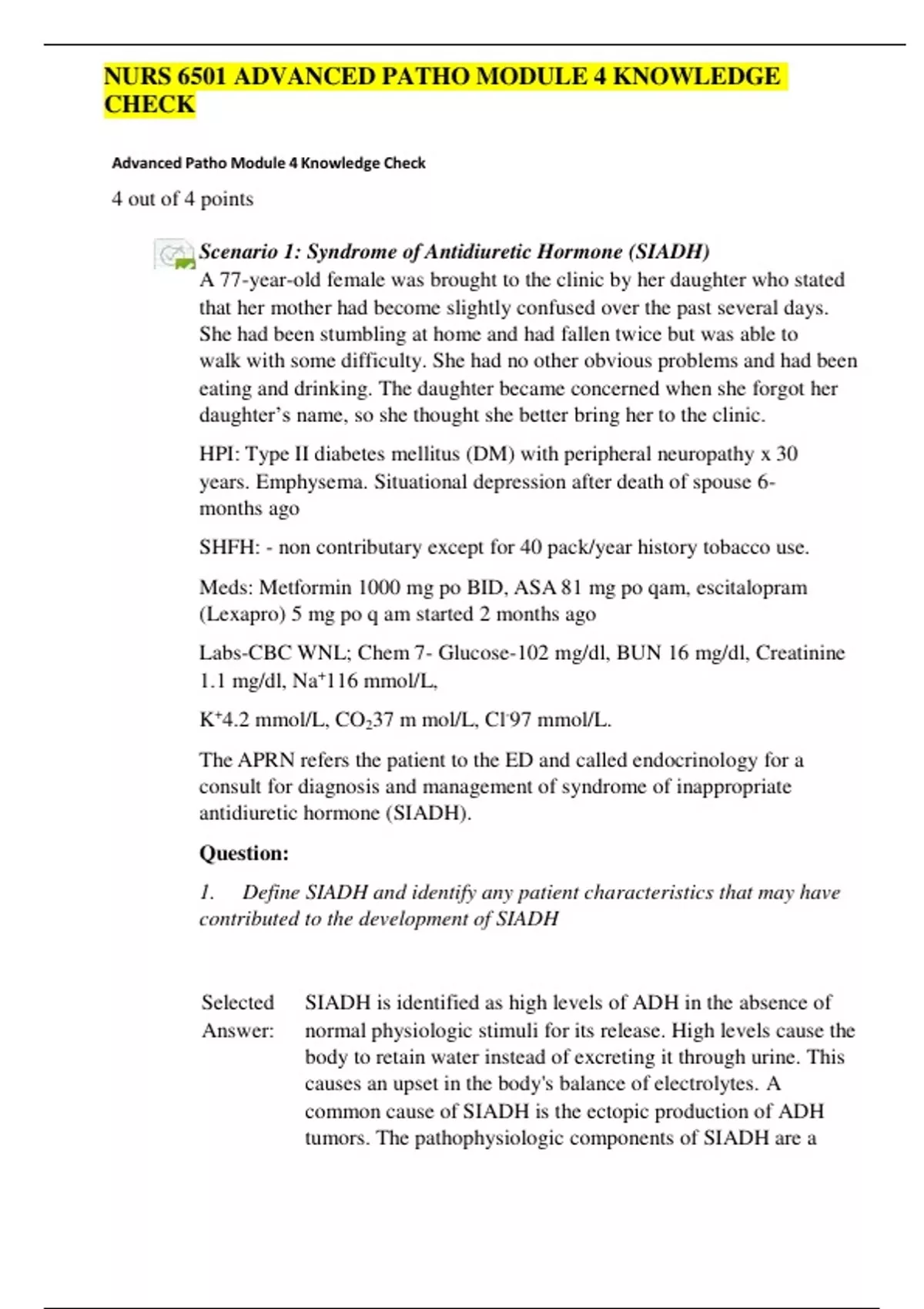 NURS 6501 Advanced Patho Module 4 Knowledge Check - NURS 6501 Advanced Patho Module 4 Knowledge ...