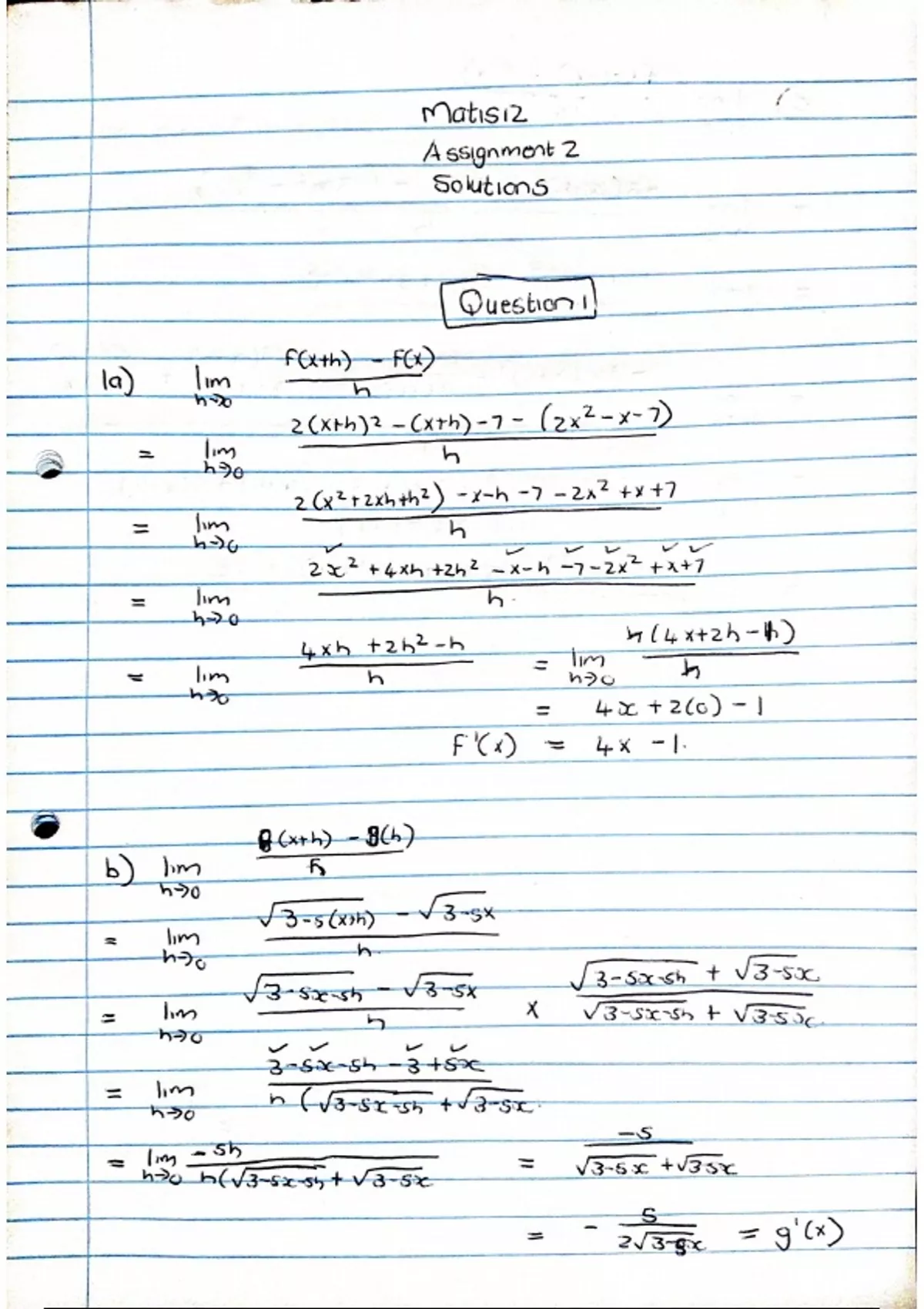 Mat1512 assignment 2 solutions 2023 unisa - MAT1512 - Calculus A ...